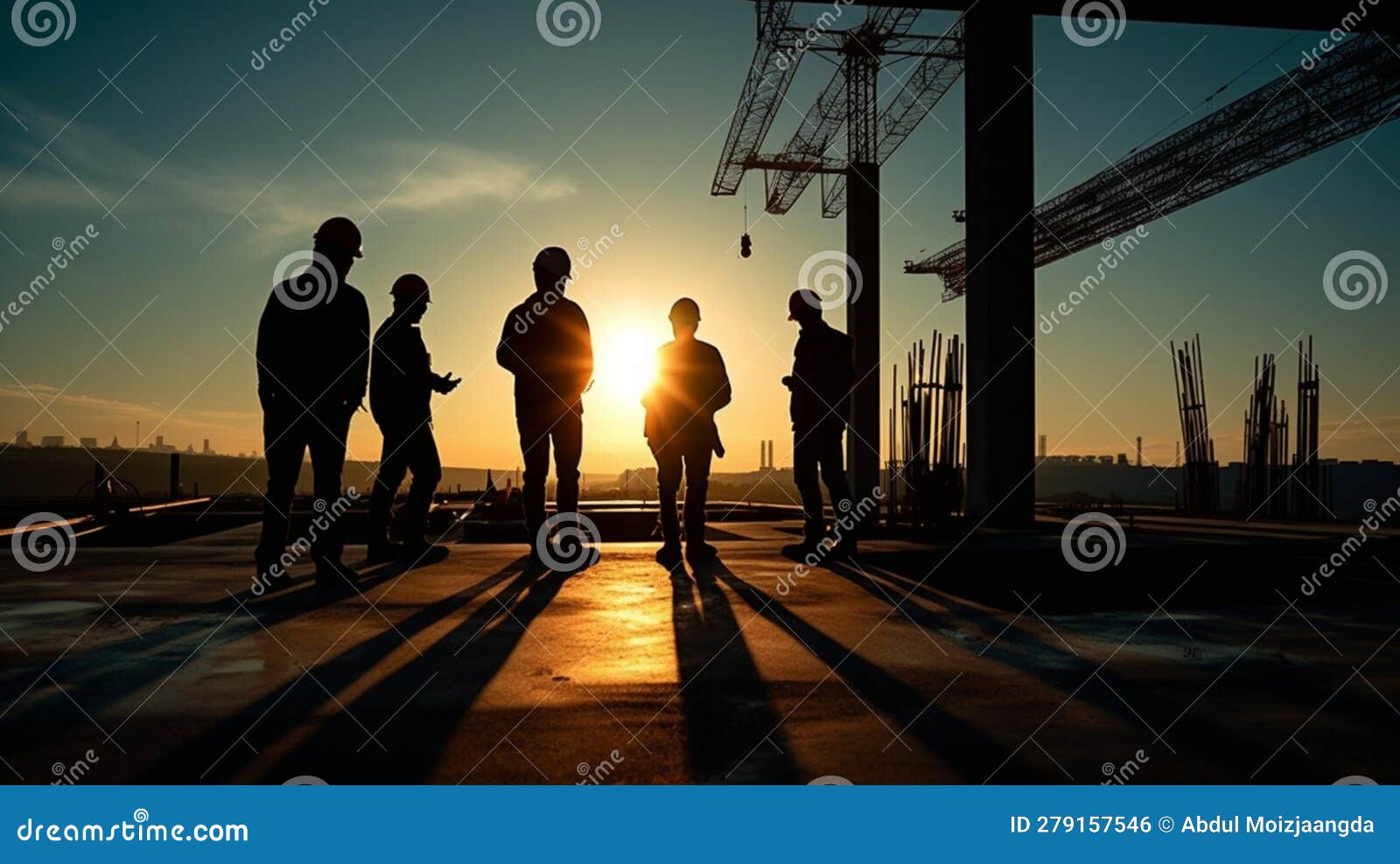 Engineering Excellence, Silhouette of Team Working on Site Stock ...