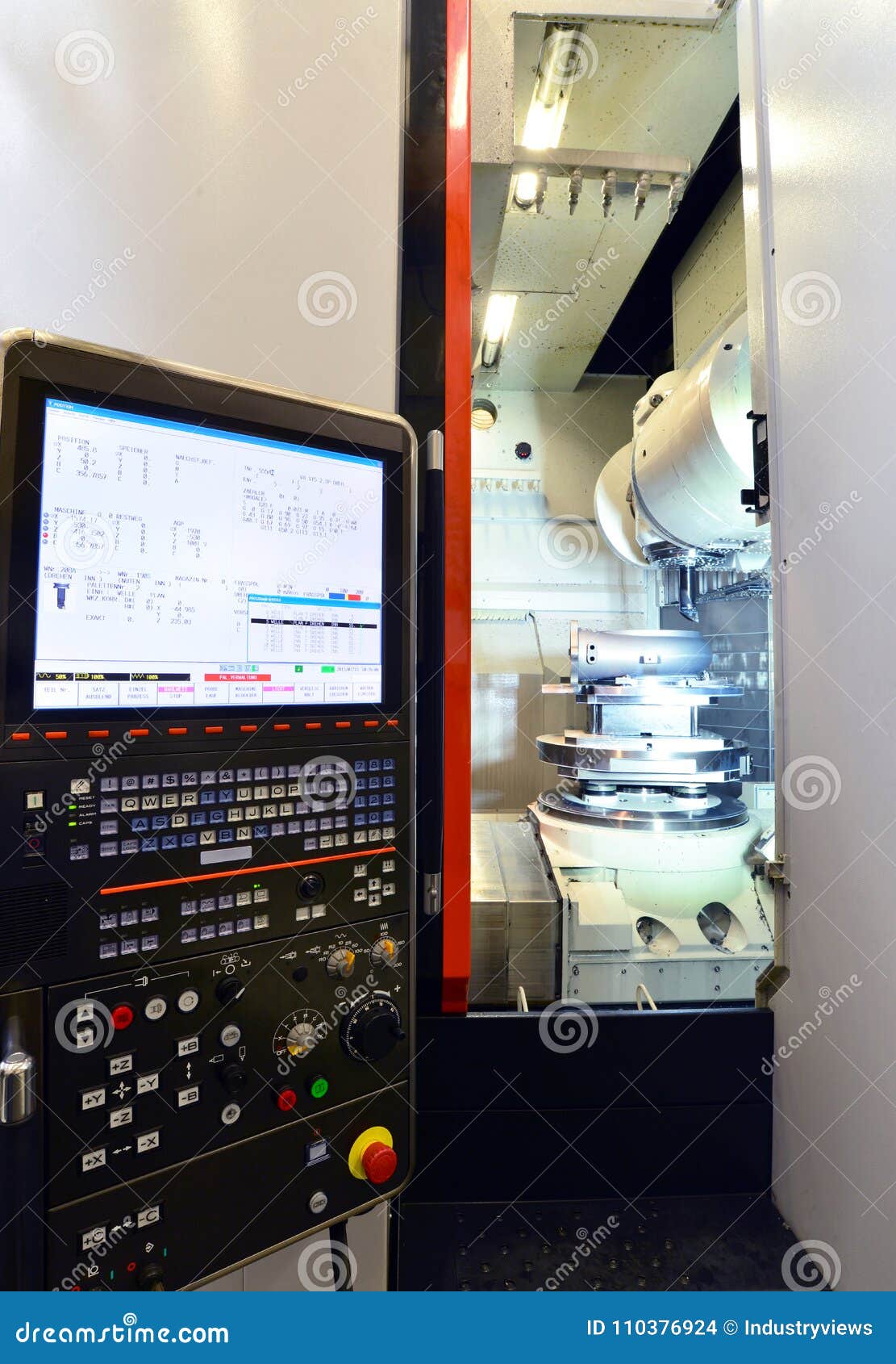 Computer Screen for Controlling a Cnc Machine in Mechanical Engineering ...
