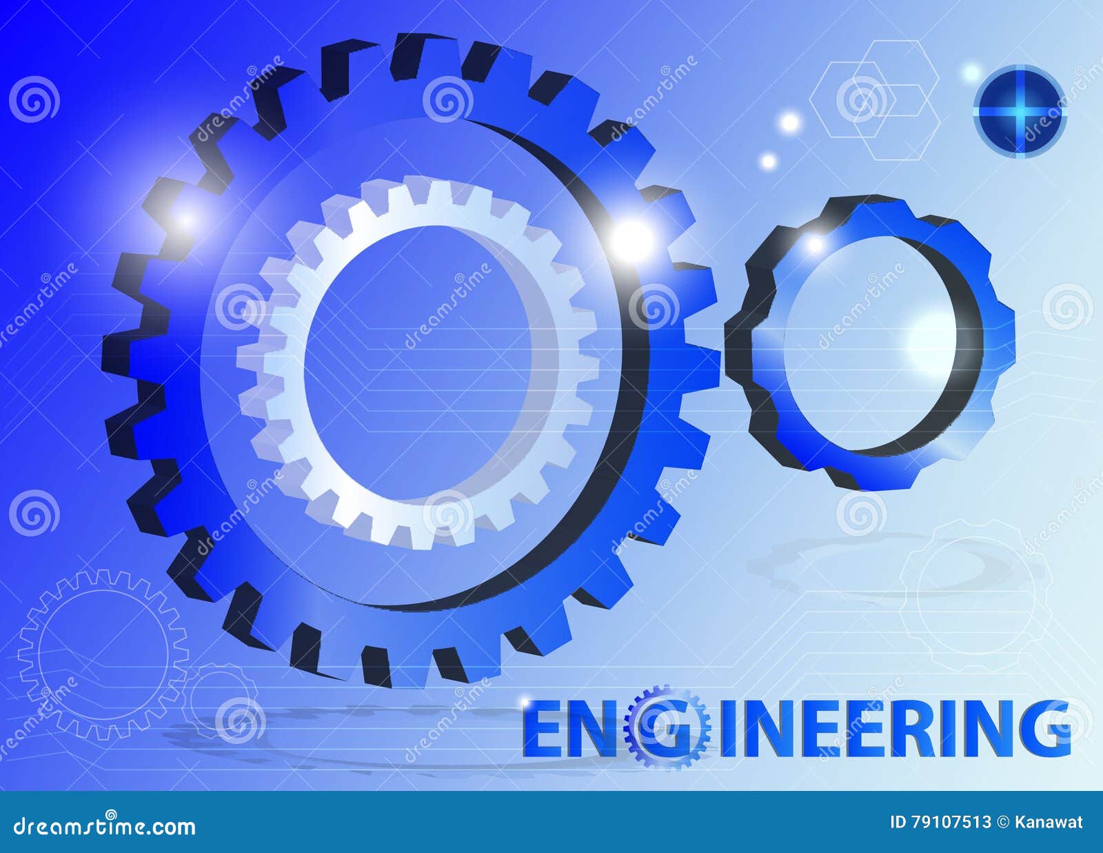 Engineering Gear Technology Blue Background Stock Illustration ...