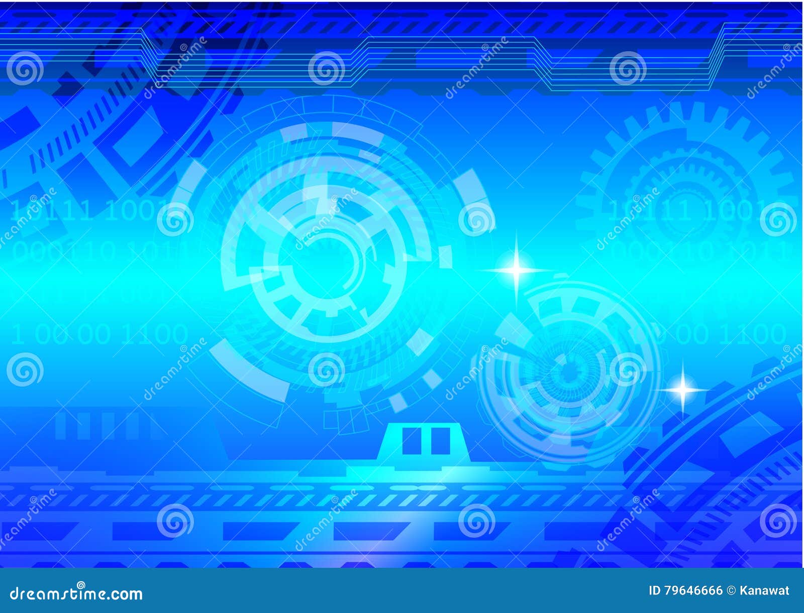 Engineering Gear Technology Vector Illustration Blue Background001 ...