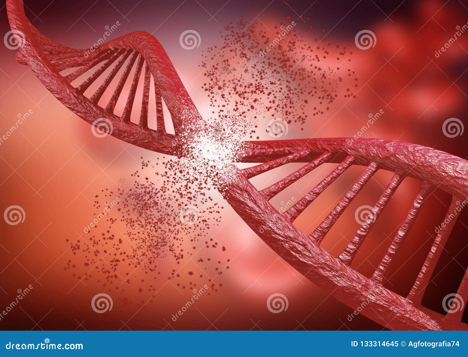 Engineering and Genetic Editing through the Crispr Technique. DNA Chain ...