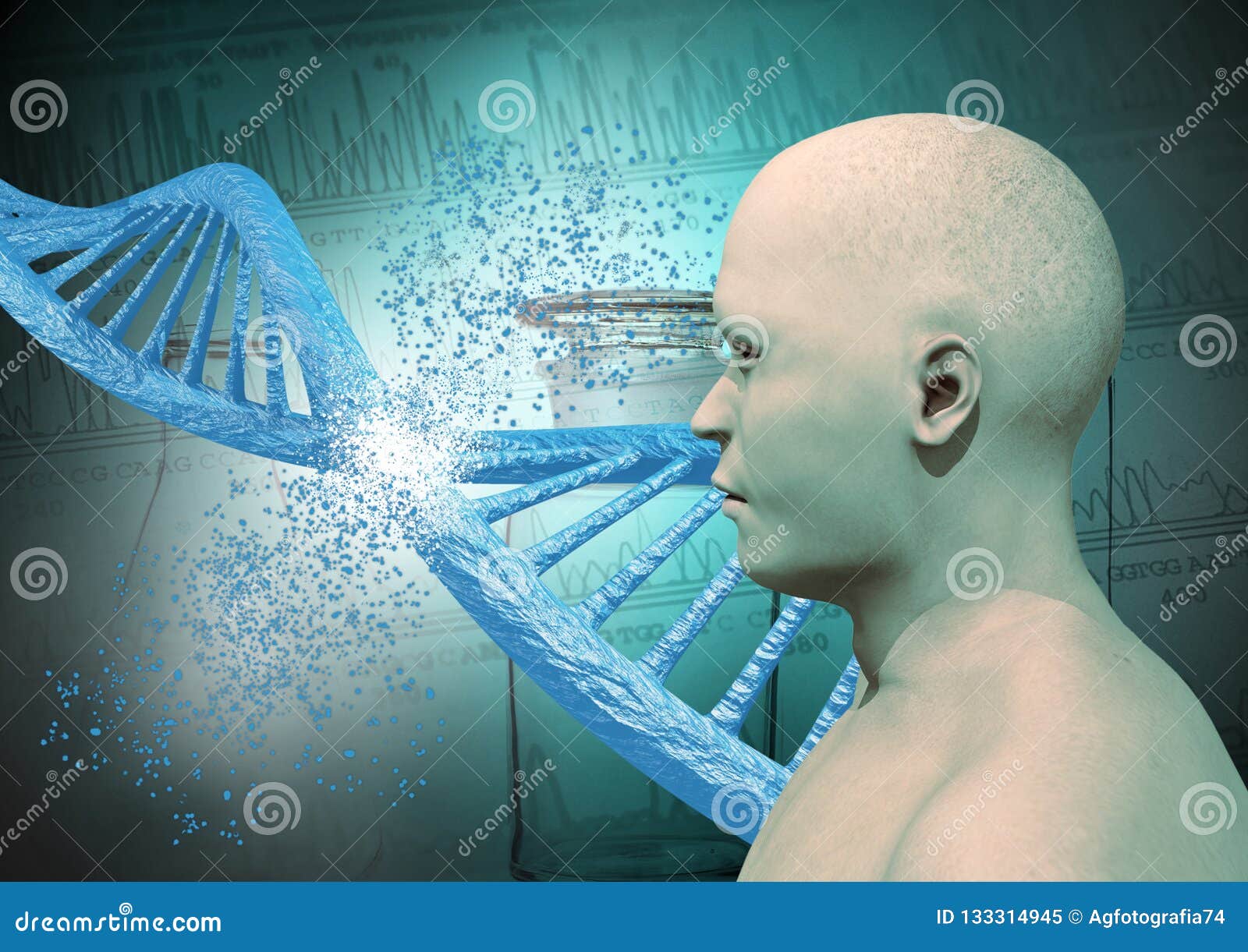 Engineering and Genetic Editing through the Crispr Technique. DNA Chain ...
