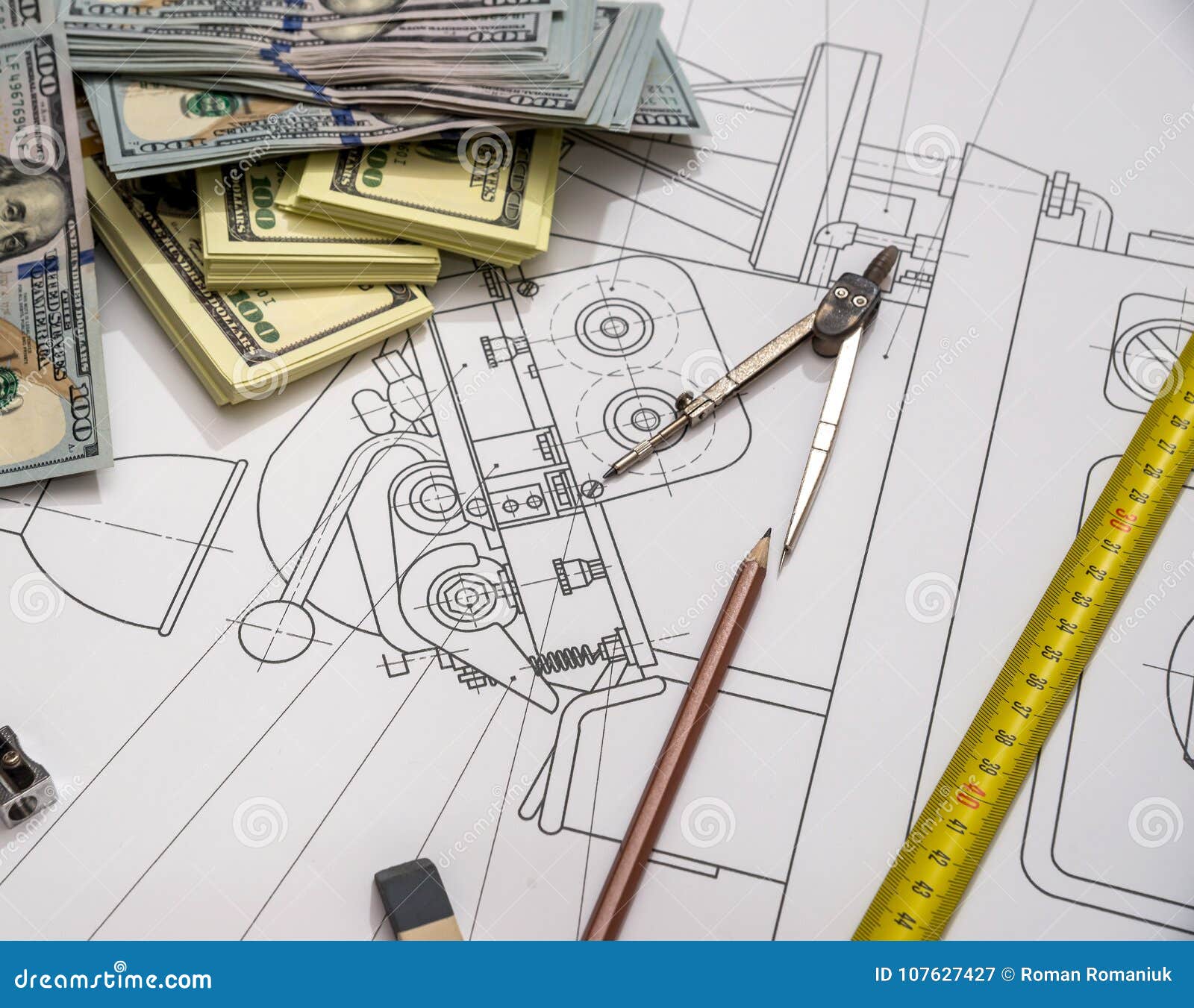 Engineering Graphics with Money, Stock Image - Image of finance ...