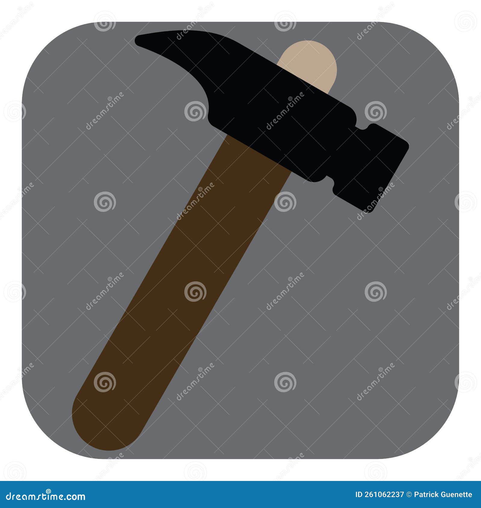 Engineering hammer, icon stock vector. Illustration of flat - 261062237