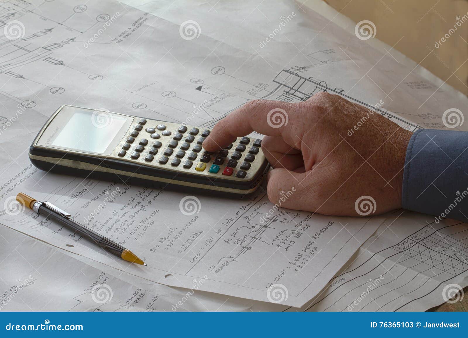 Engineering Hand Calculations Stock Image - Image of calculator ...