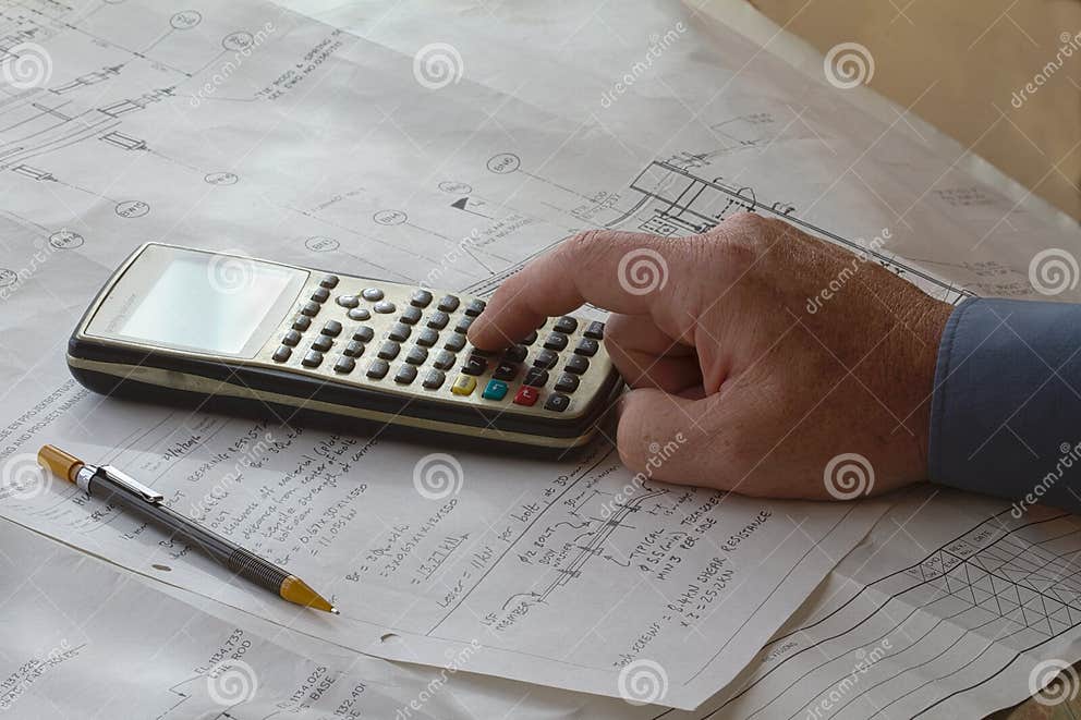 Engineering Hand Calculations Stock Image - Image of calculator ...