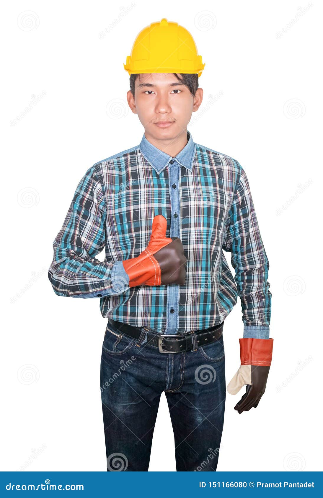 Engineering Hand Thumb Up On White Background Stock Photo - Image of ...