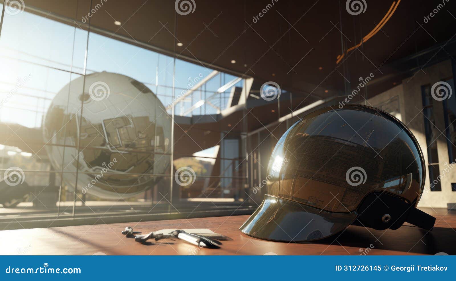 Engineering Helmet with Conceptual Visor Design Stock Illustration ...