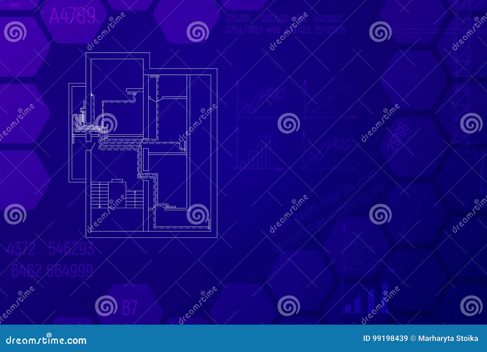 Engineering HVAC Project. Heating Blueprint. Architecture Sketch With ...