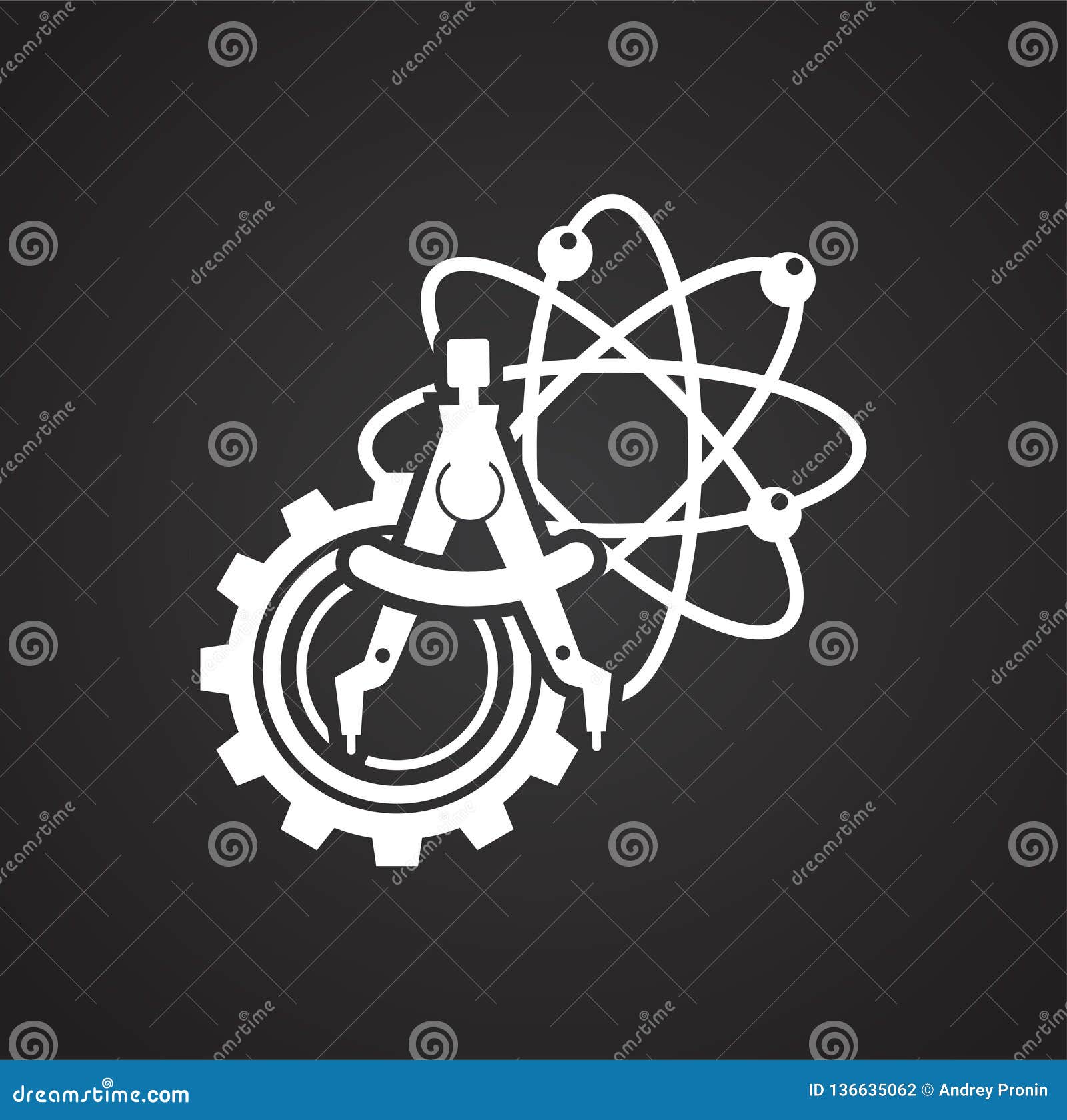 Engineering Icon on Black Background for Graphic and Web Design, Modern ...
