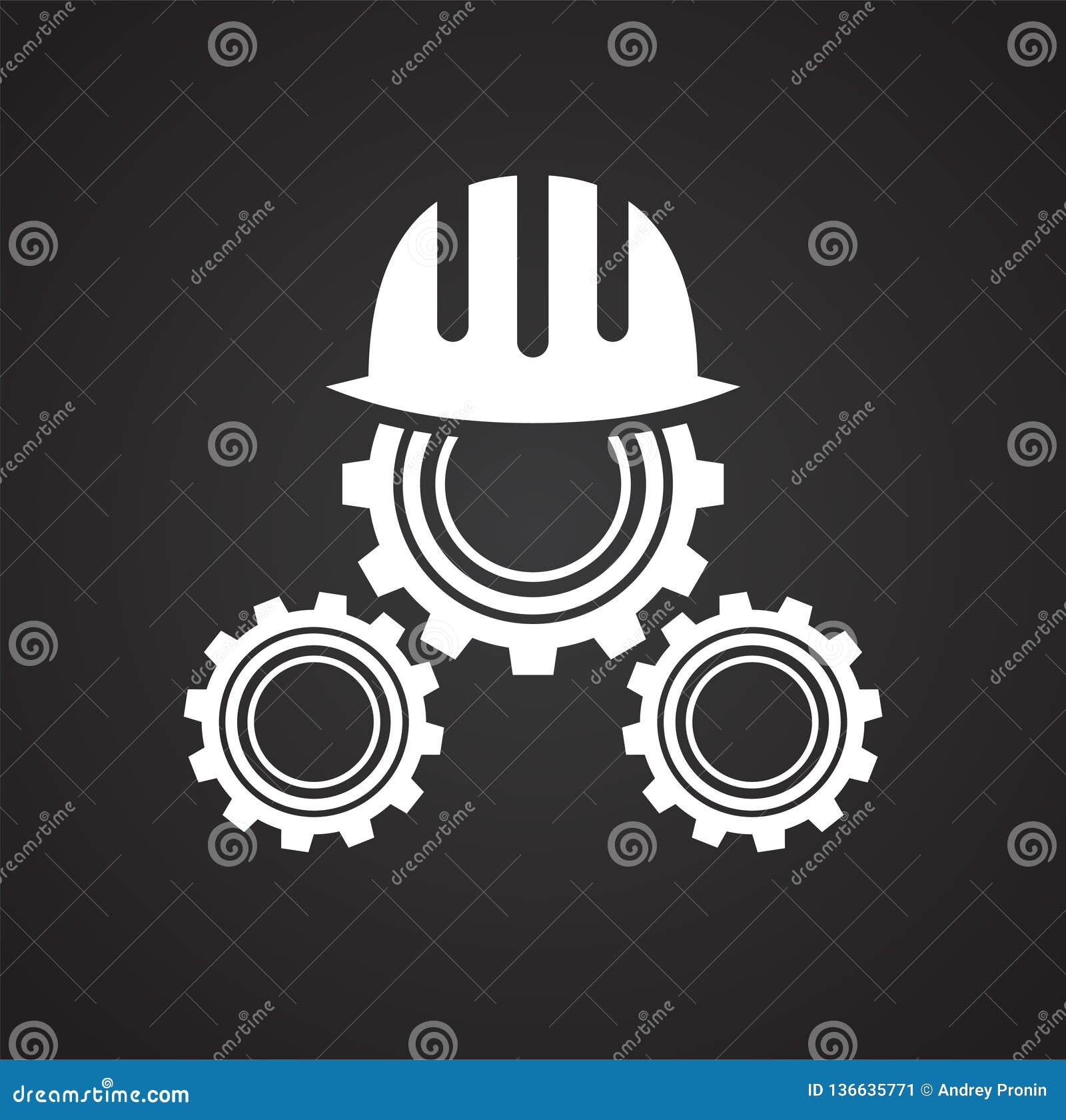 Engineering Icon on Black Background for Graphic and Web Design, Modern ...