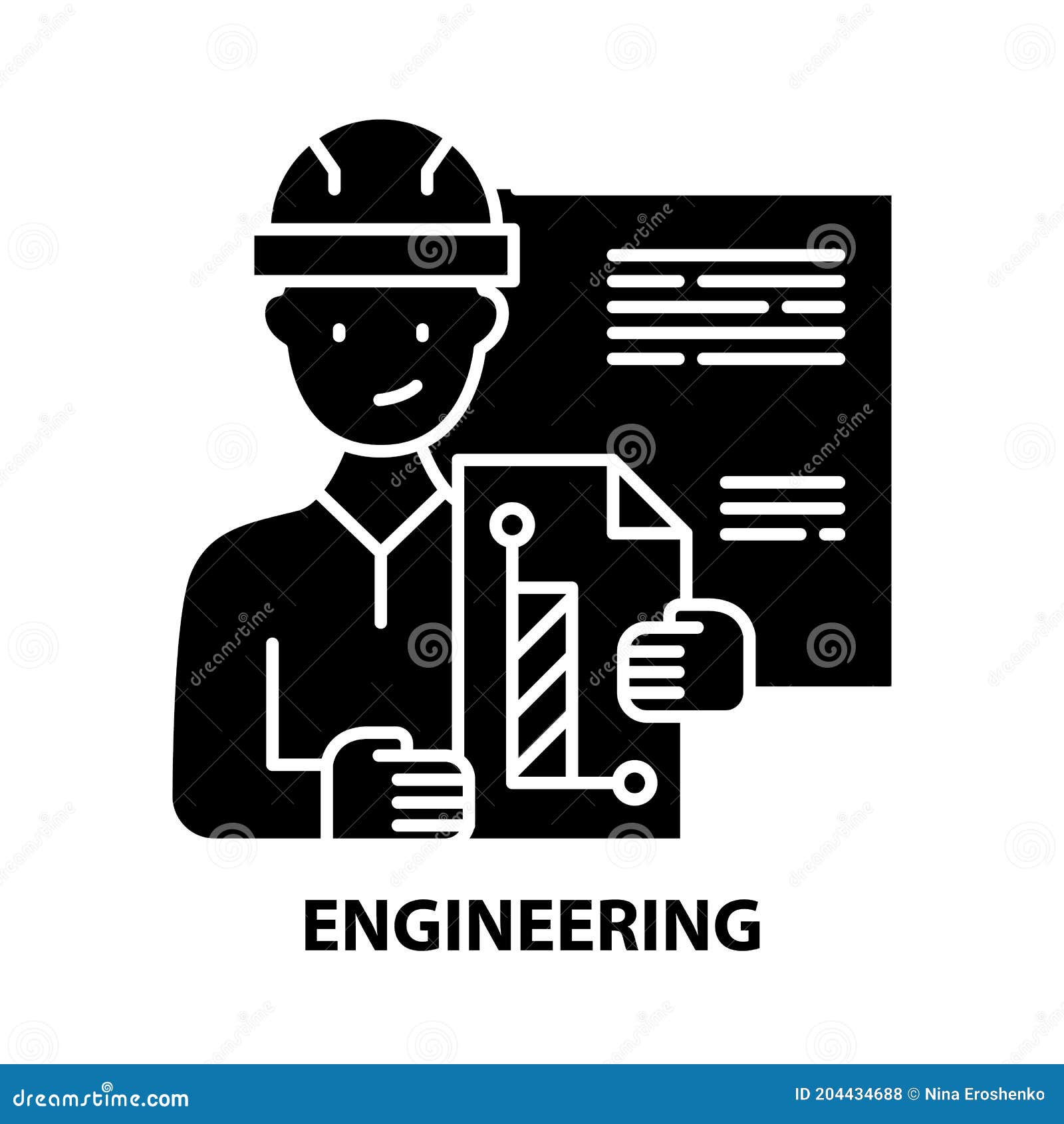 Engineering Icon, Black Vector Sign with Editable Strokes, Concept ...