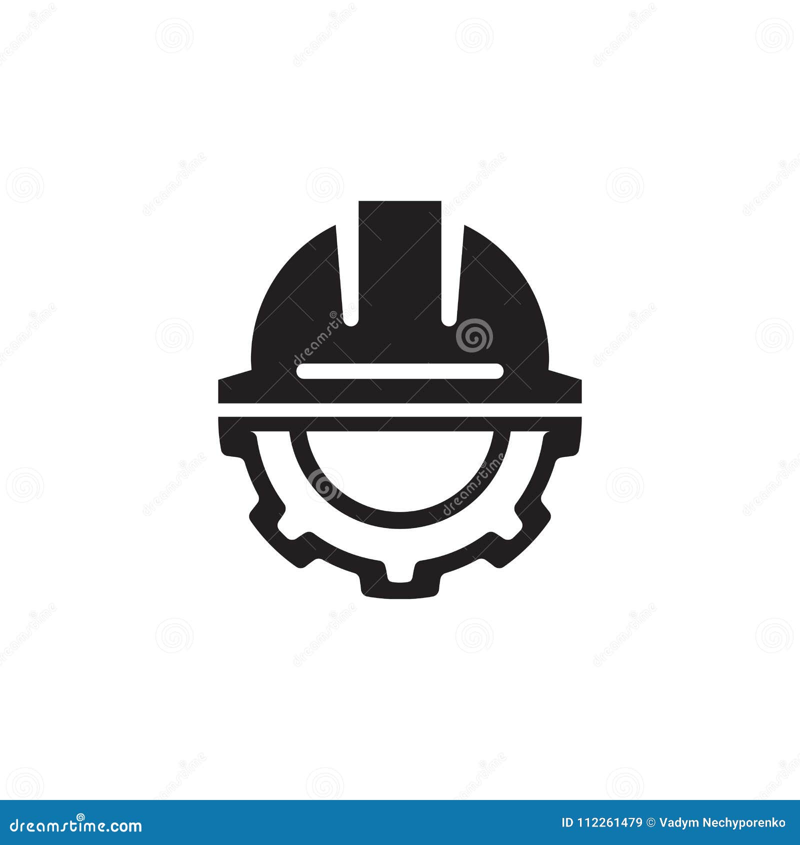 Engineering Icon. Gear and Hard Hat. Development Symbol Stock Vector ...
