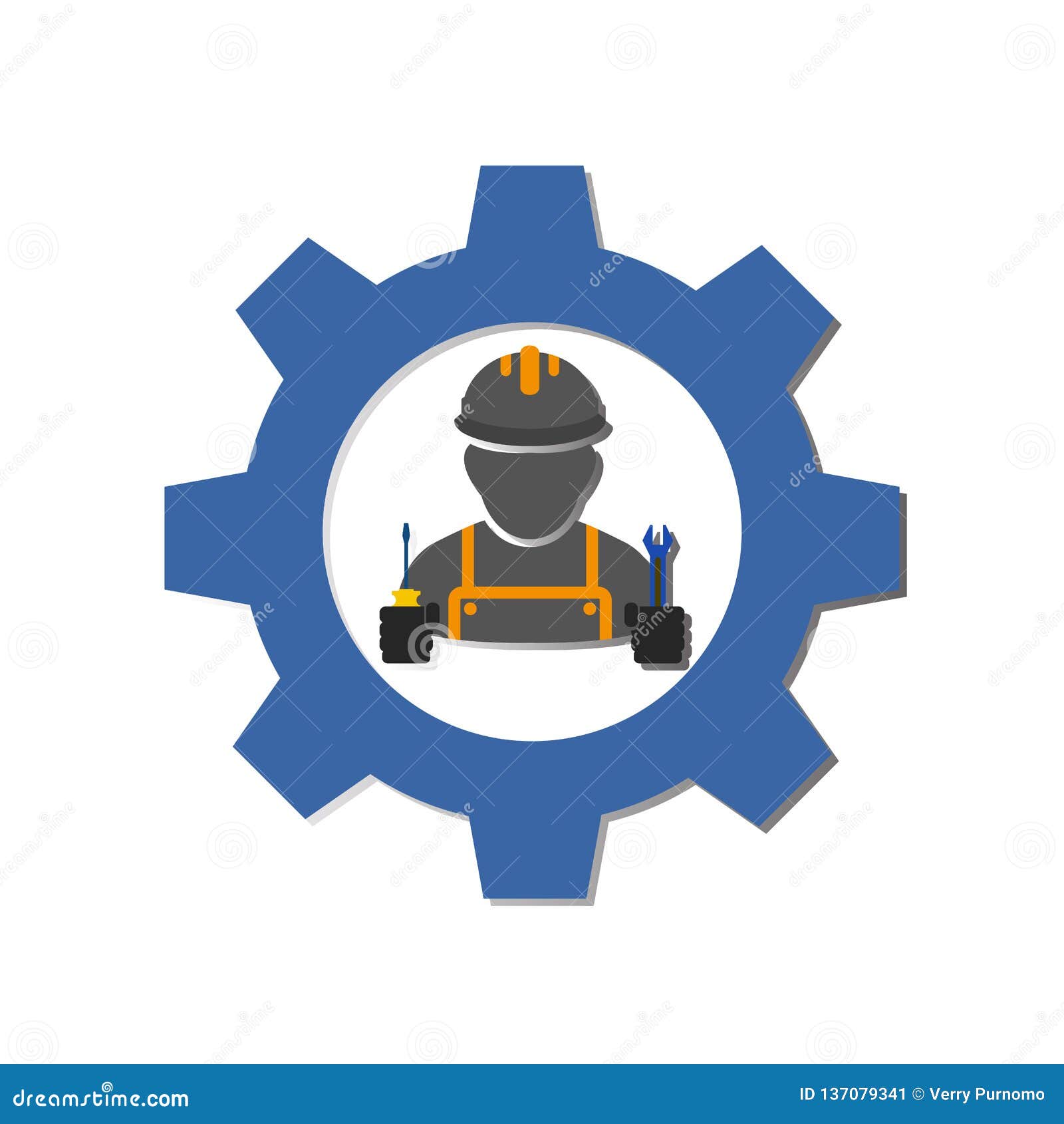 Engineering Icon Vector with Gear Background Stock Vector ...