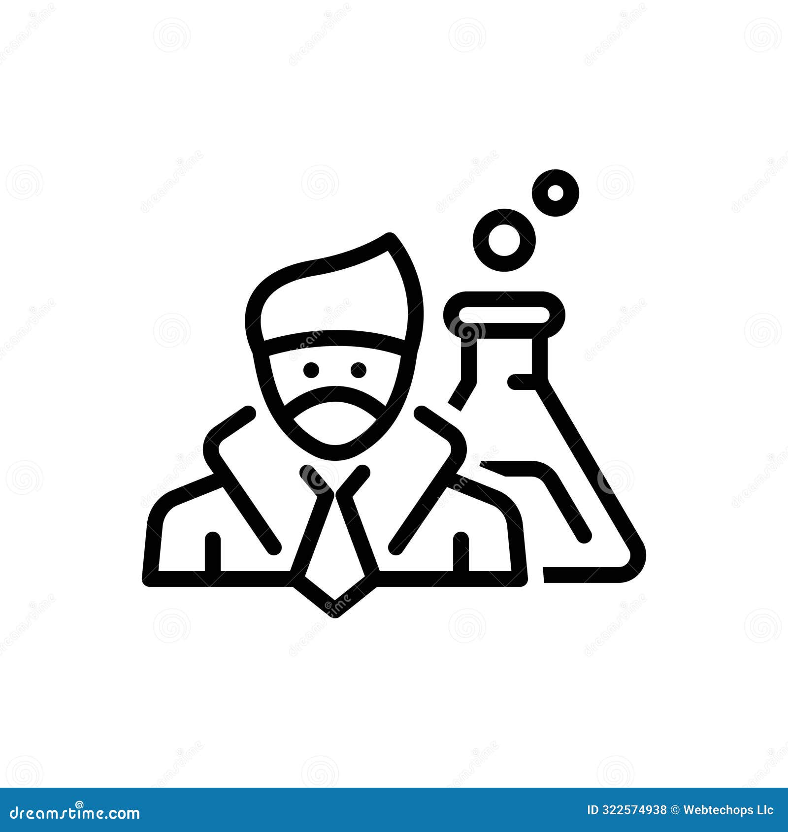 Black Line Icon for Engineering, Scientific and Experiment Stock Vector ...