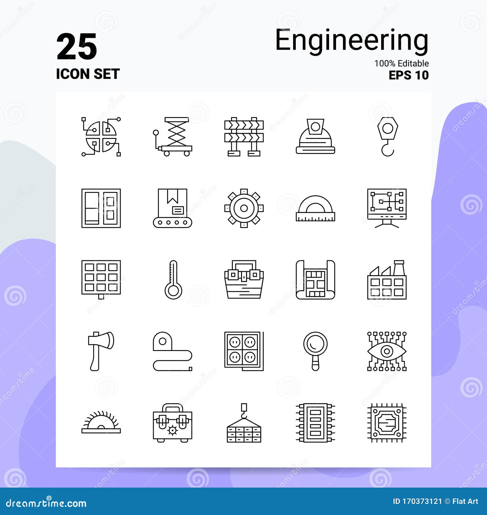 25 Engineering Icon Set. 100 Editable EPS 10 Files Stock Vector ...