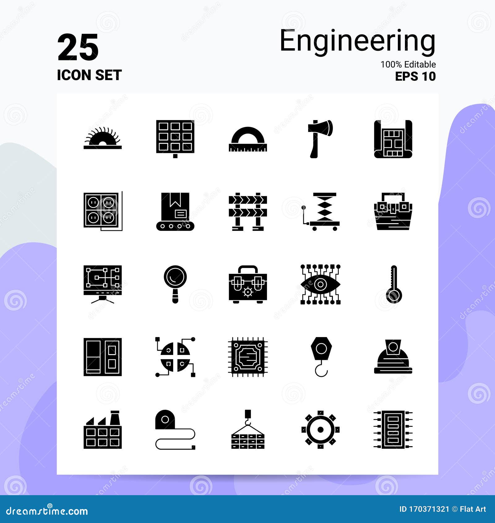 25 Engineering Icon Set. 100 Editable EPS 10 Files Stock Vector ...