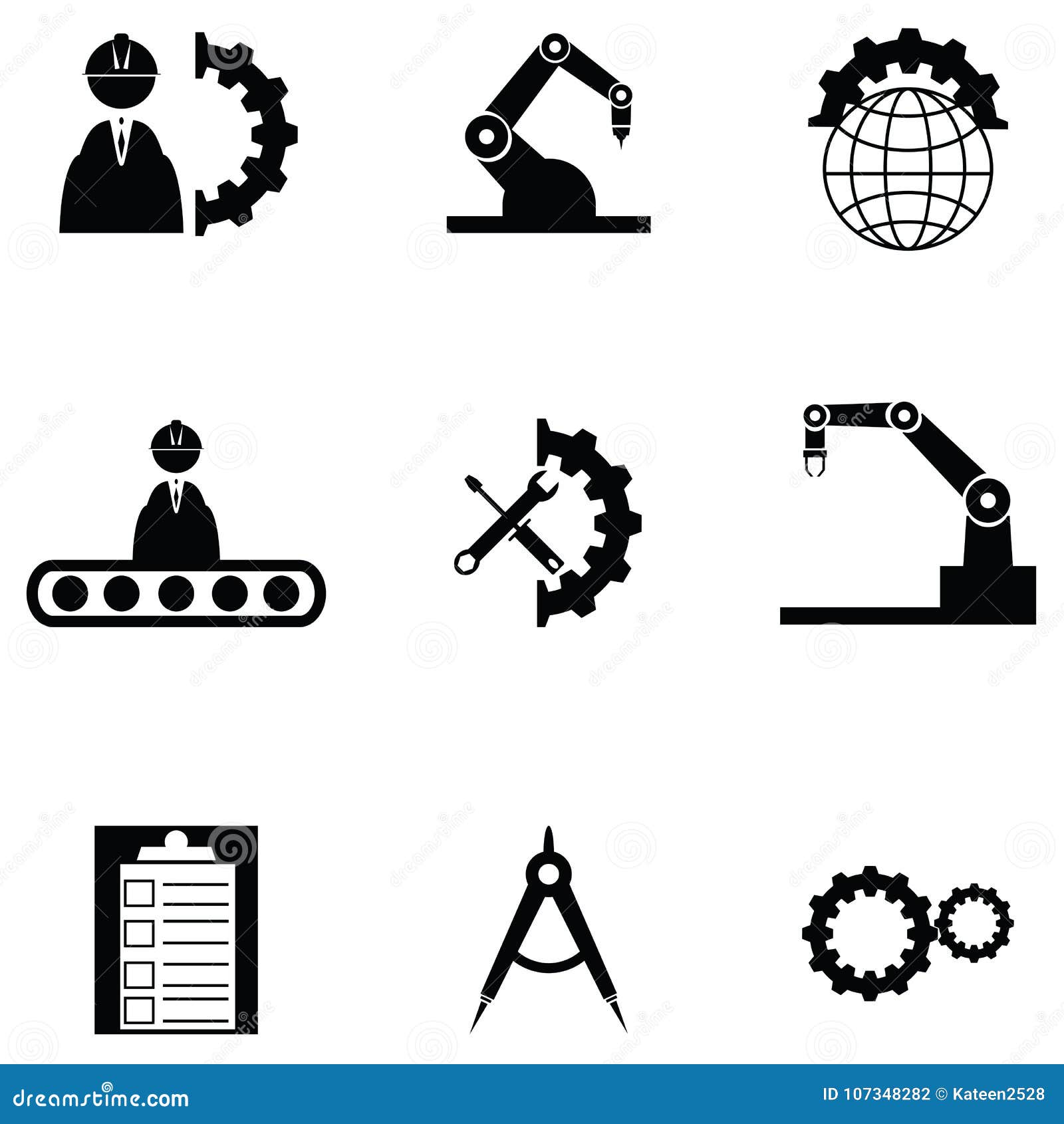 Engineering icon set stock vector. Illustration of settings - 107348282