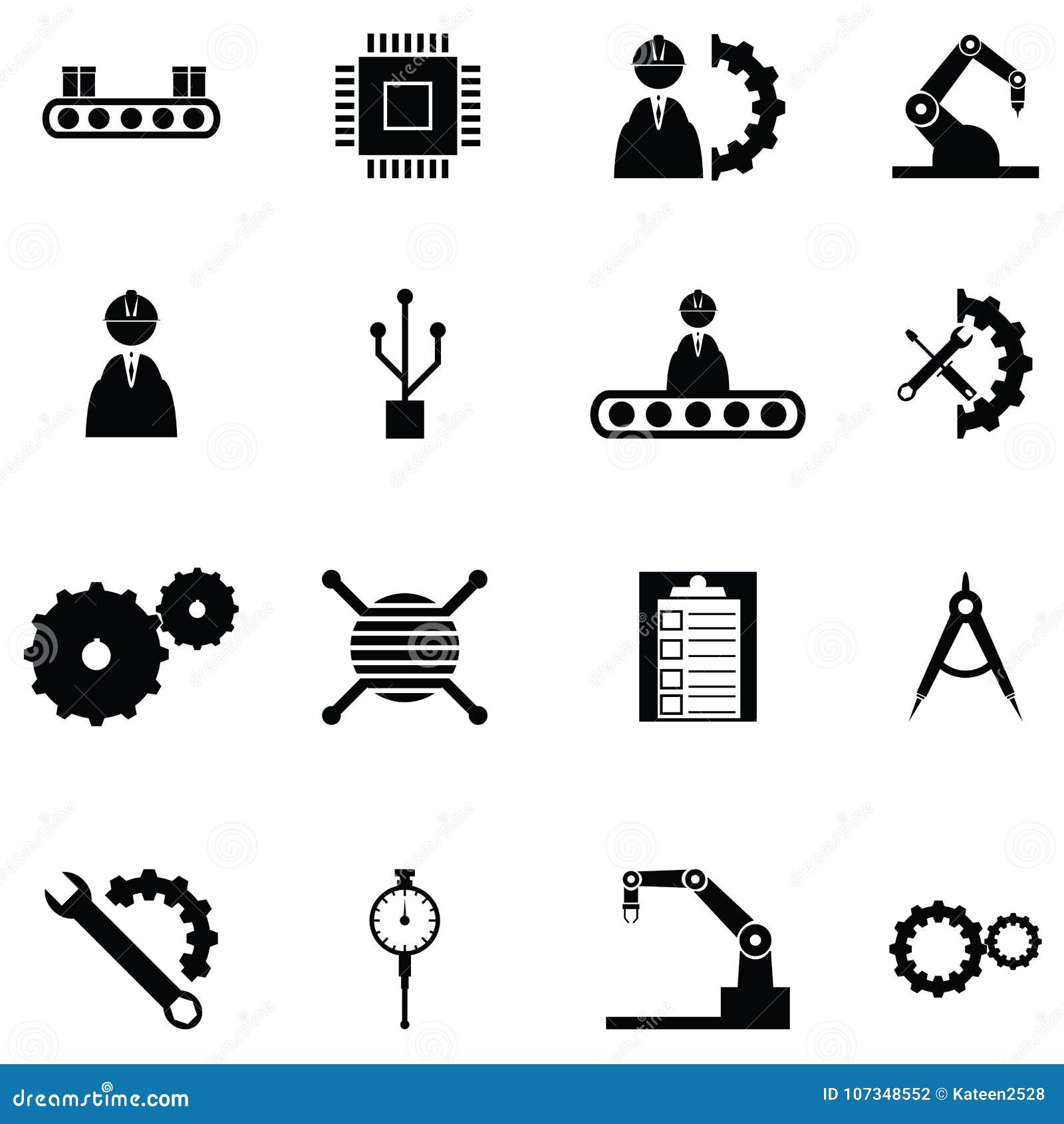 Engineering icon set stock vector. Illustration of production - 107348552