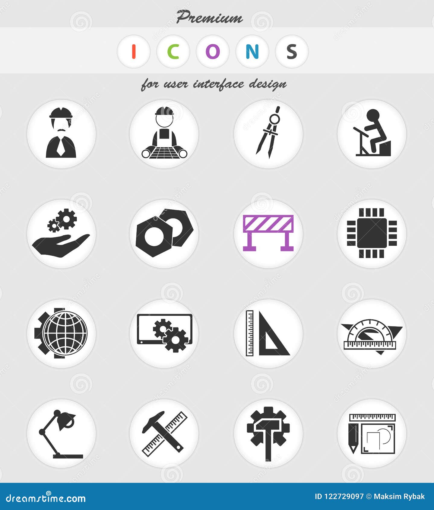 Engineering icon set stock vector. Illustration of pick - 122729097