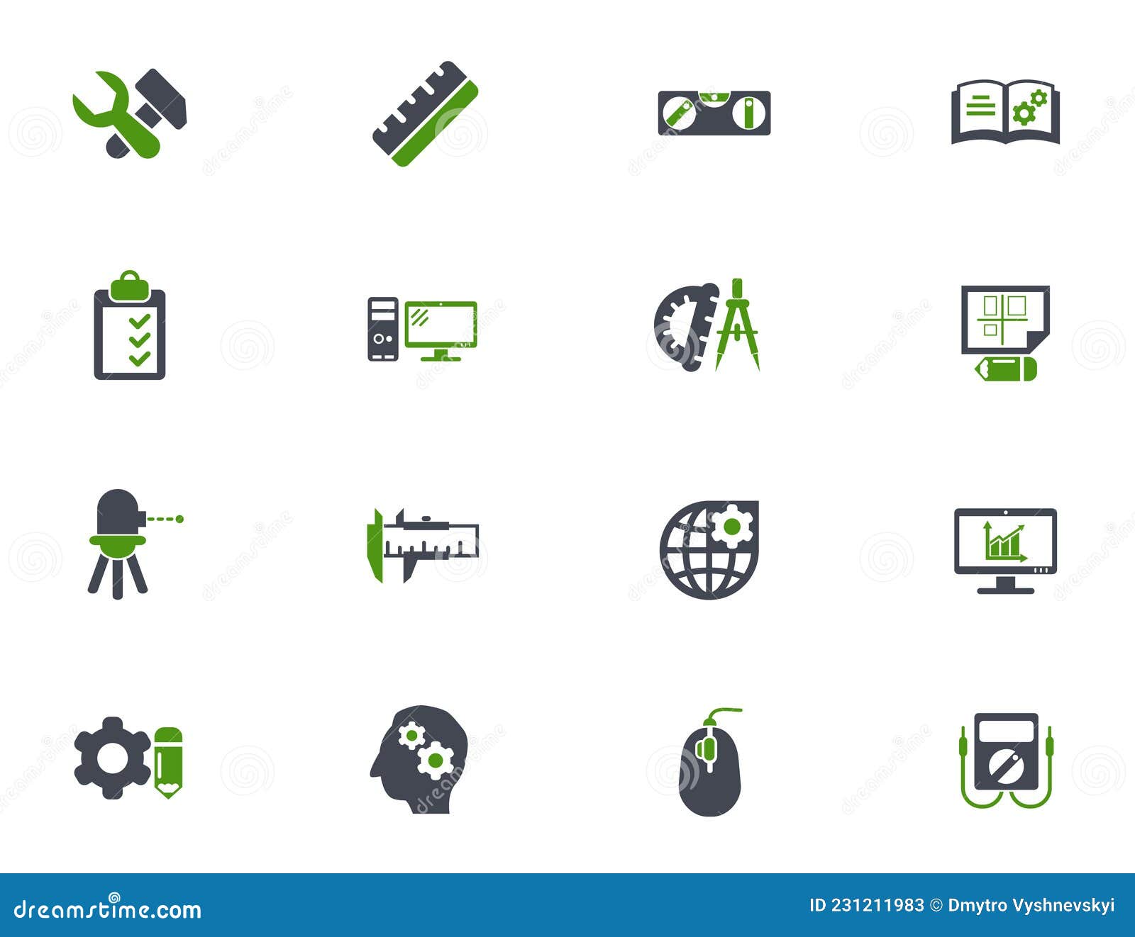 Engineering icon set stock vector. Illustration of tools - 231211983