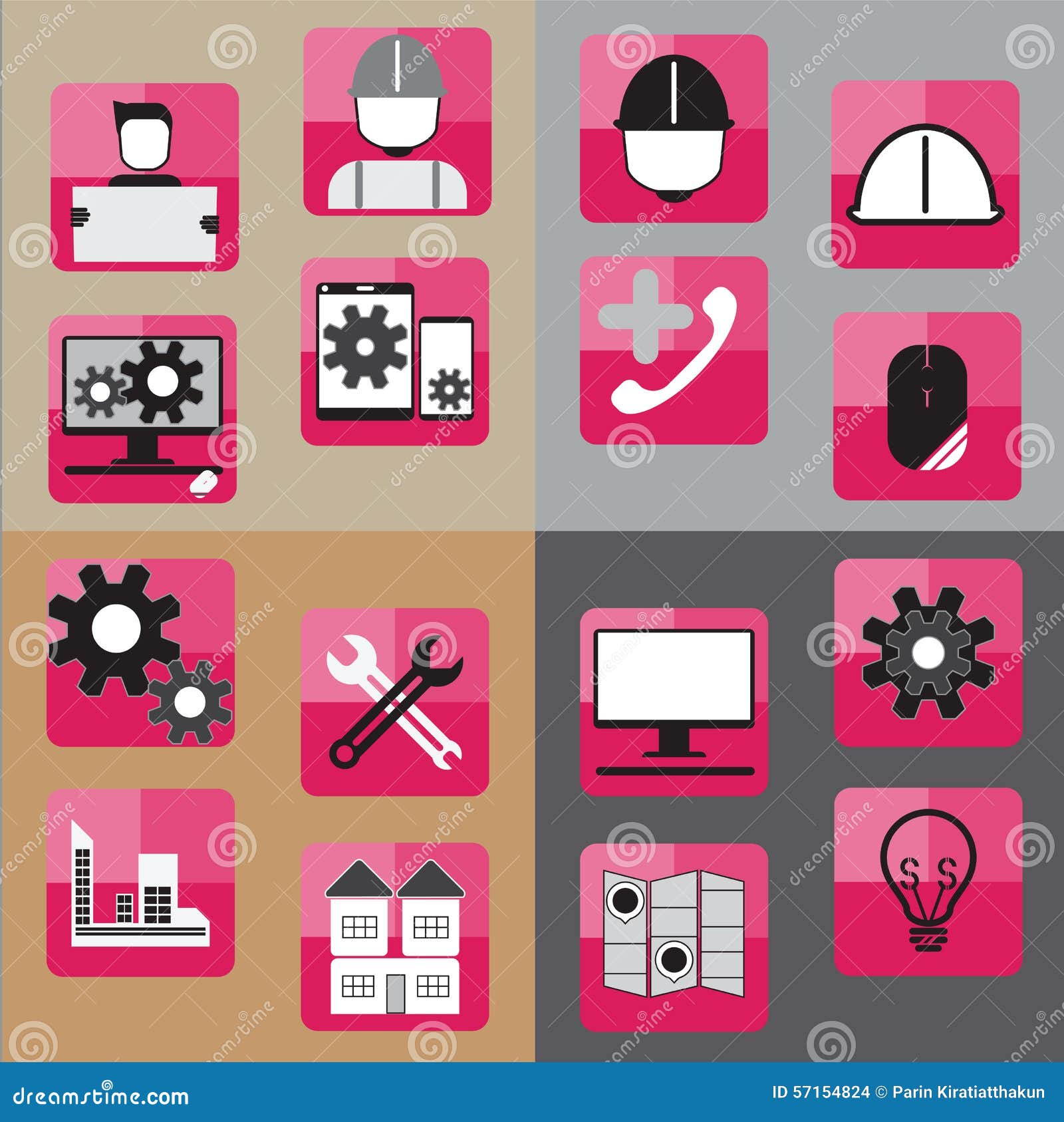 Engineering icons set stock vector. Illustration of manage - 57154824