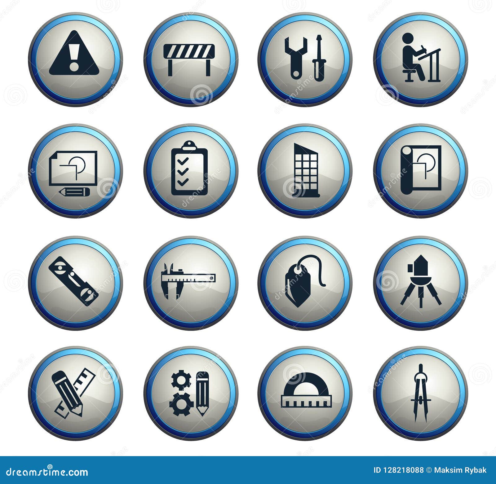 Engineering icon set stock illustration. Illustration of sign - 128218088