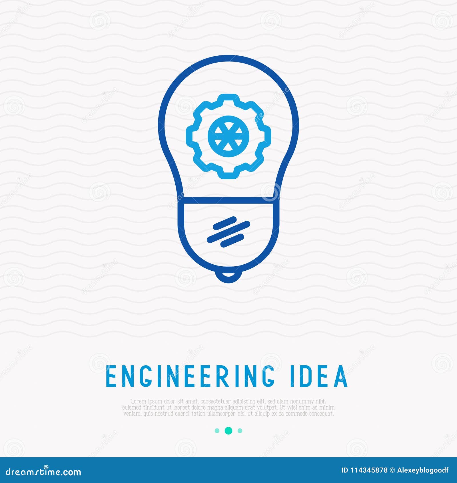 Engineering Idea Concept: Light Bulb with Wheel Stock Vector ...