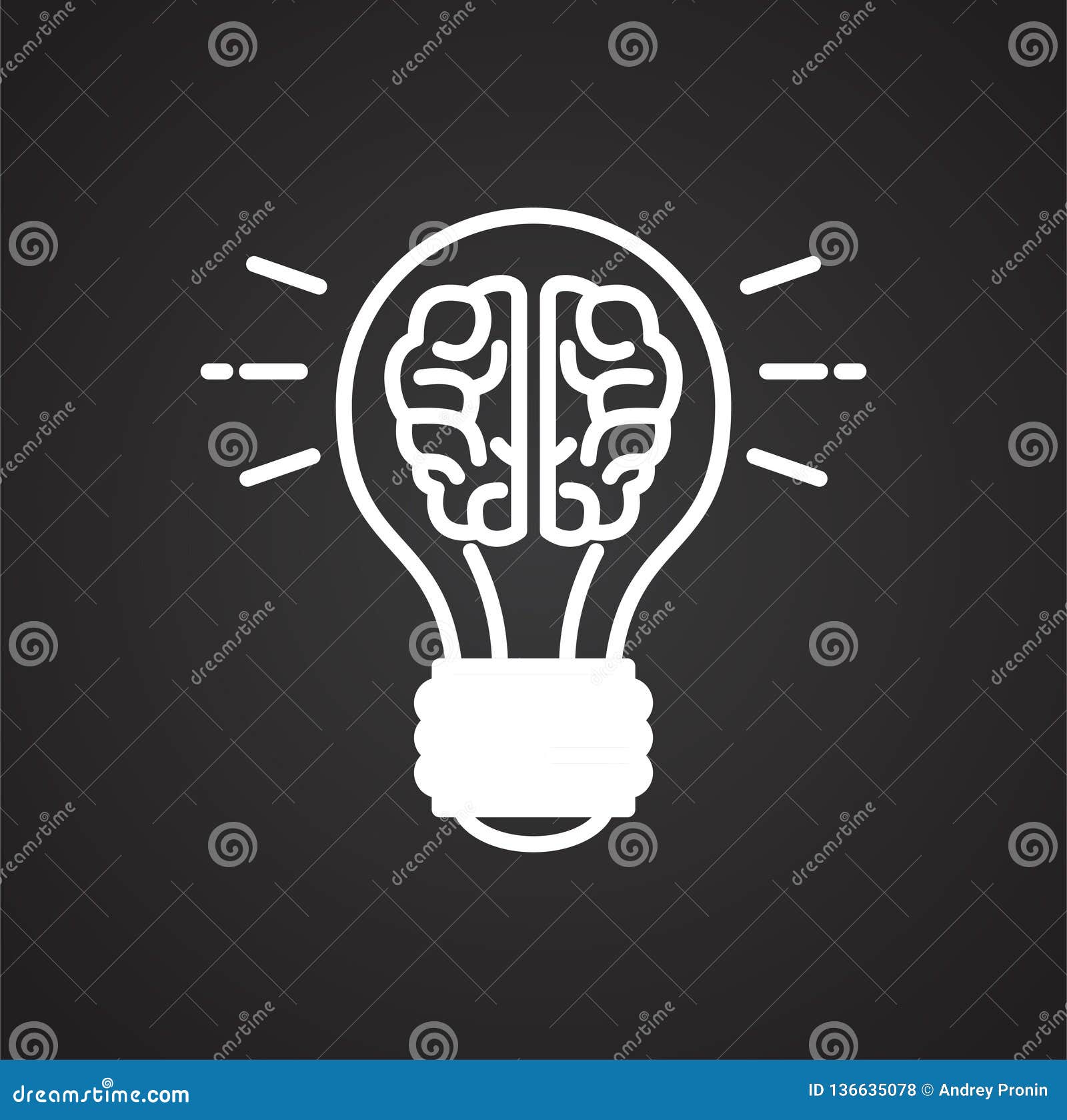 Engineering Idea Icon on Black Background for Graphic and Web Design ...
