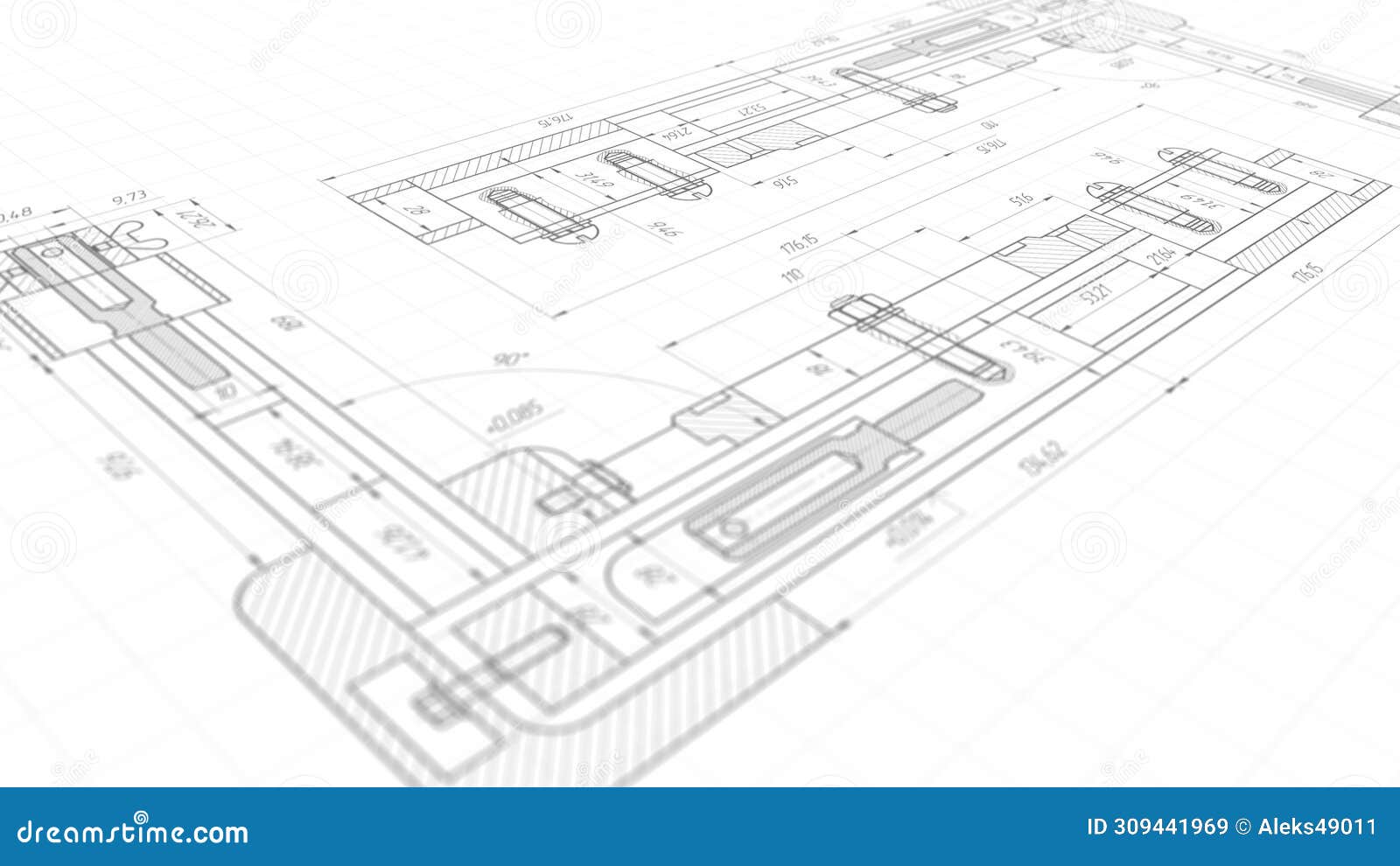 Engineering Industrial Background. Technical Drawing .Technology Banner ...