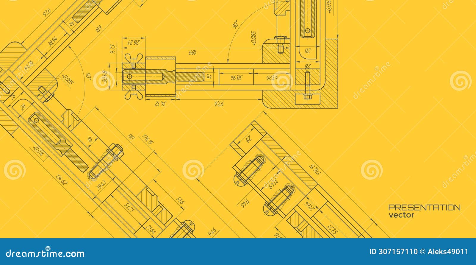 Engineering Industrial Background. Technical Drawing .Technology Banner ...