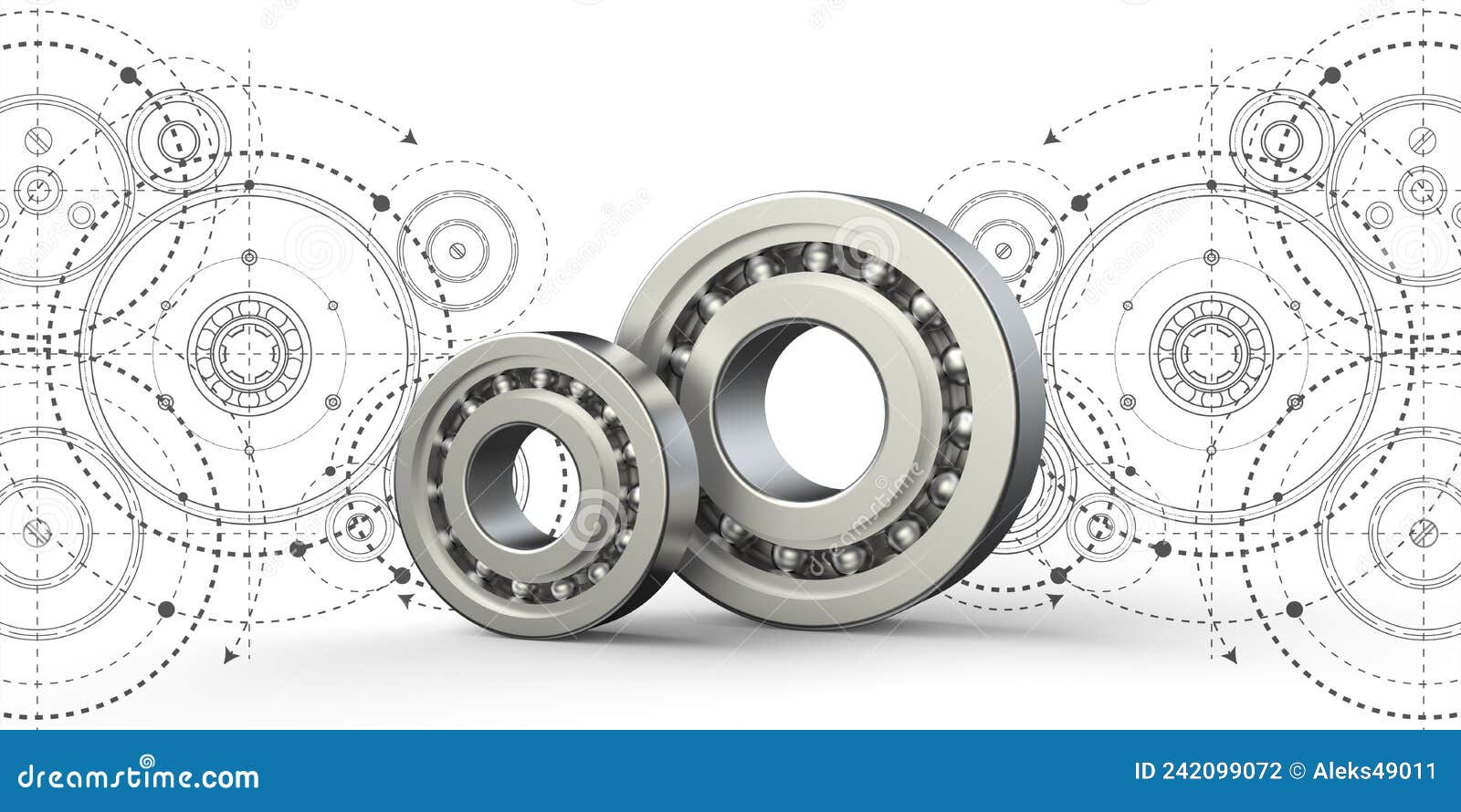 Engineering Industrial Concept.Bearing 3d Illustration Stock Vector ...