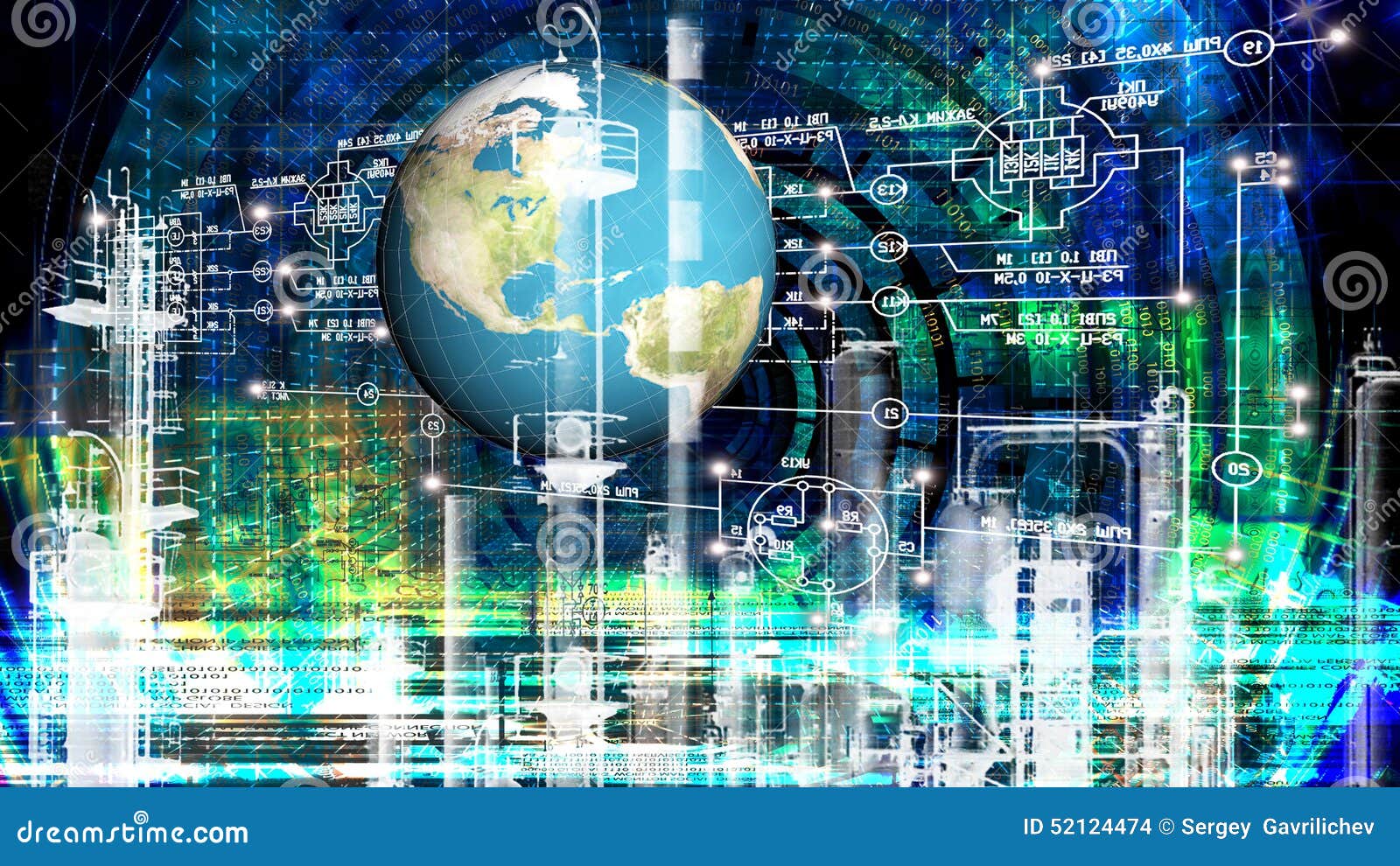 Engineering Industrial Technology.Generation Stock Illustration ...