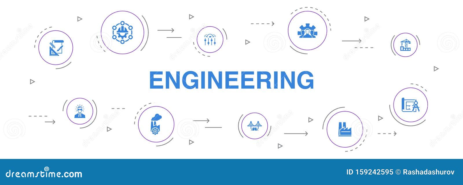 Engineering Infographic 10 Steps Circle Stock Vector - Illustration of ...