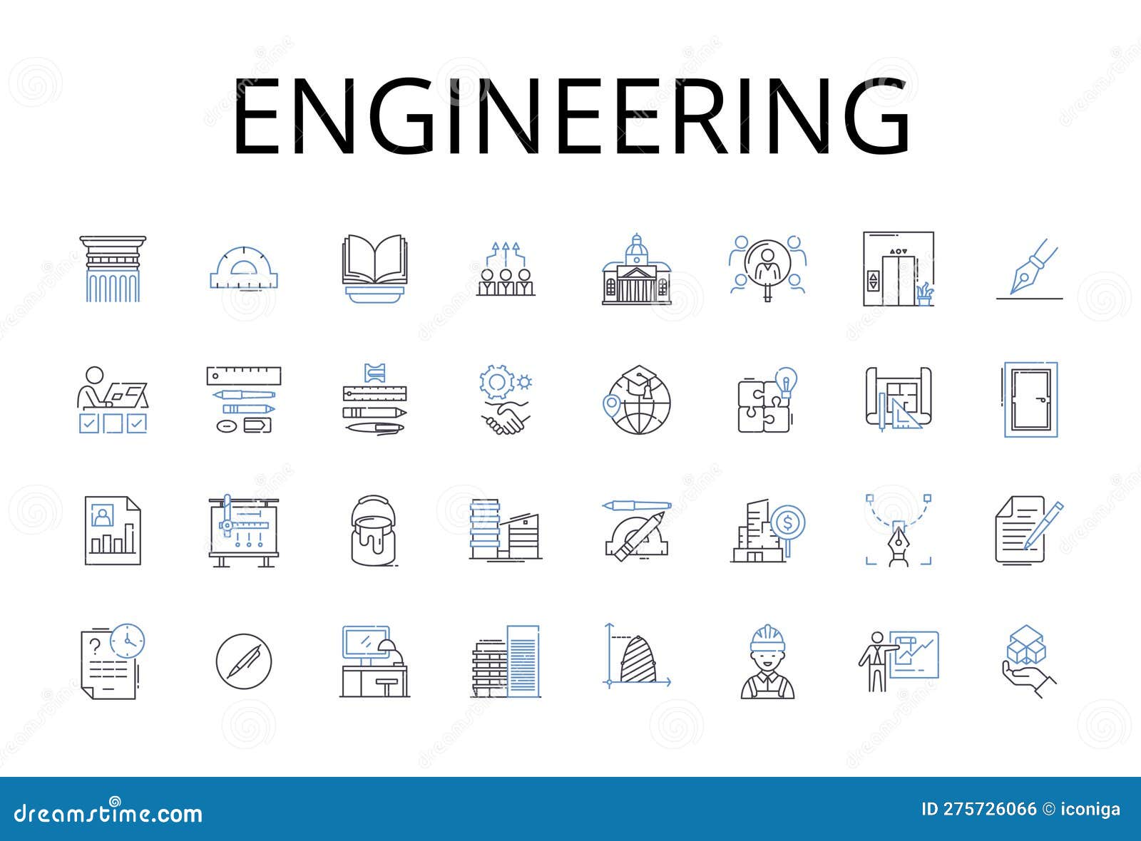 Engineering Line Icons Collection. Design, Construction, Development ...