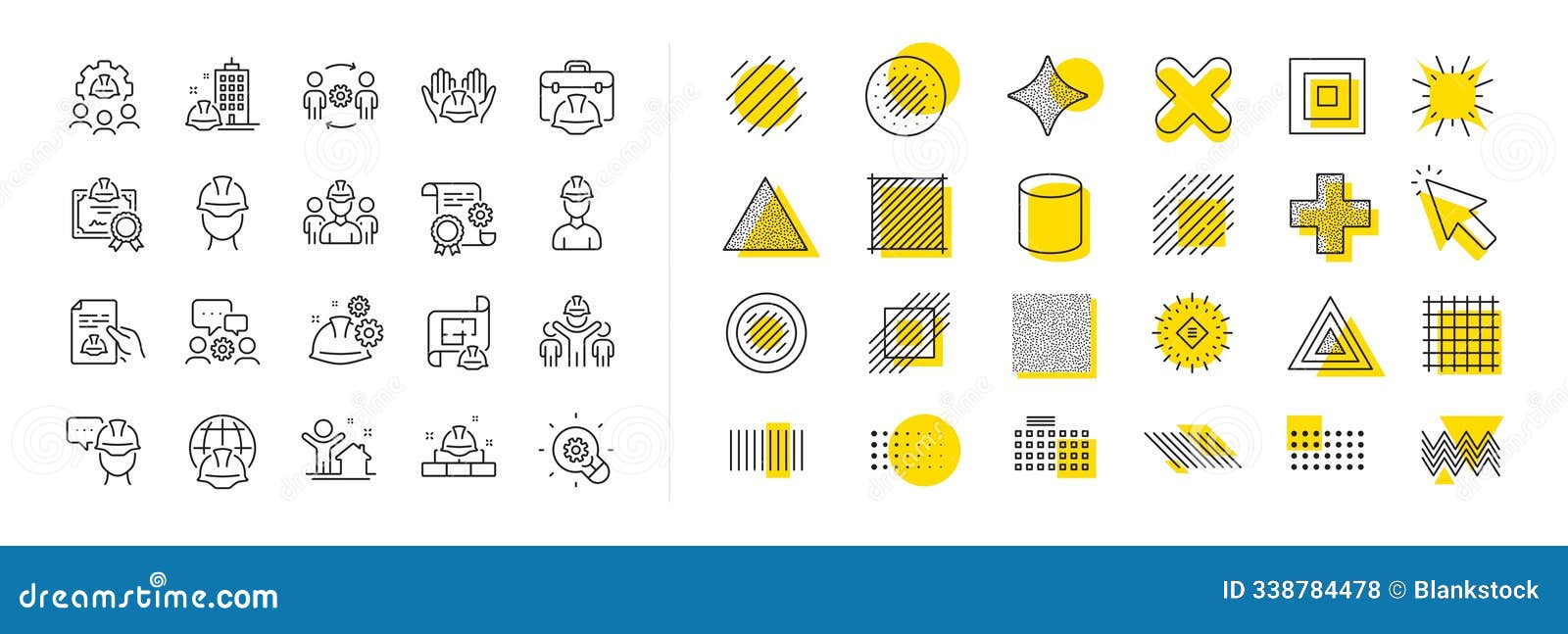 Engineering Line Icons. Teamwork, People and Technical Documentation ...