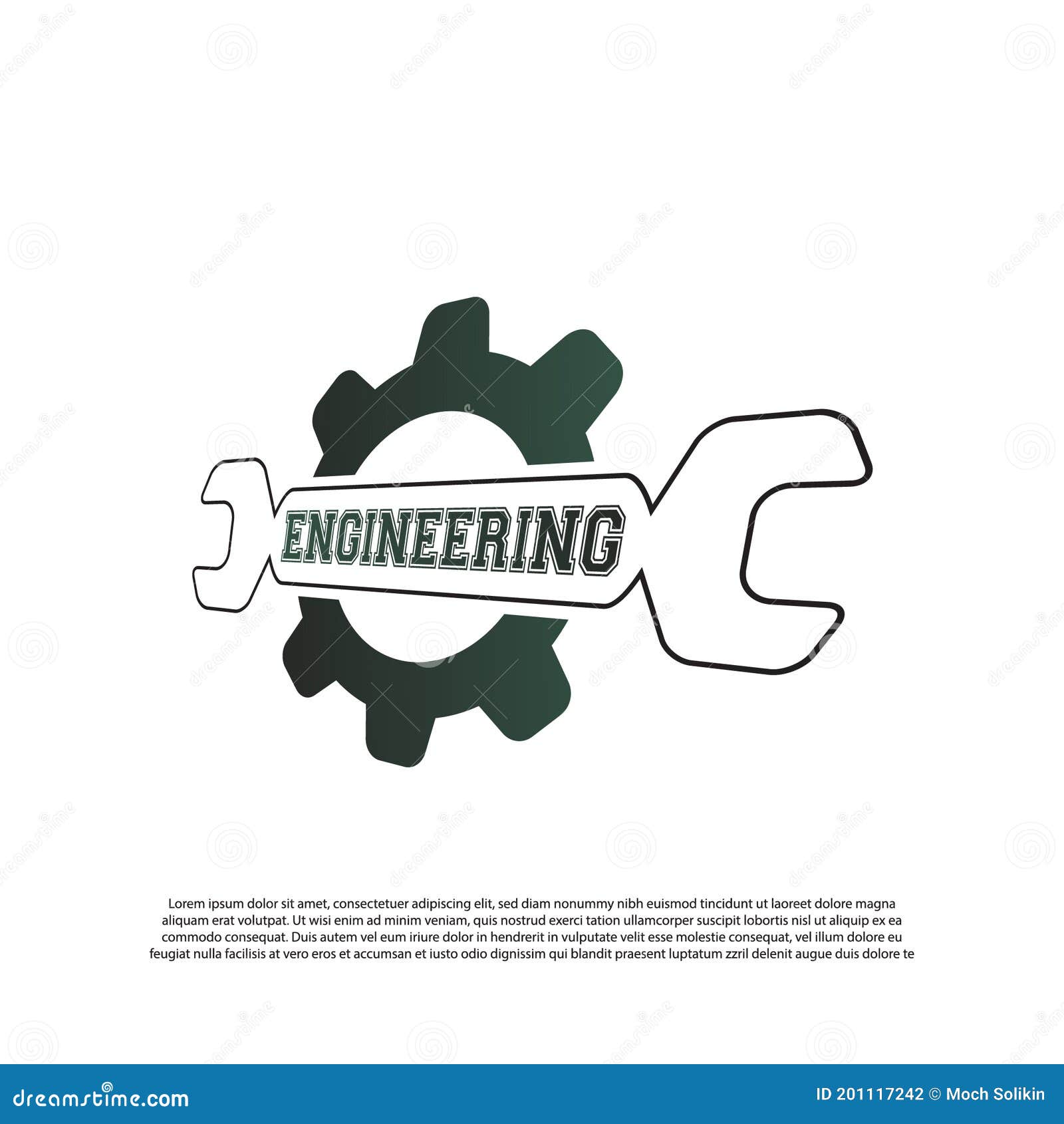 Engineering Logo with Gear and Wrench Concept. Mechanic Sign or Symbol ...