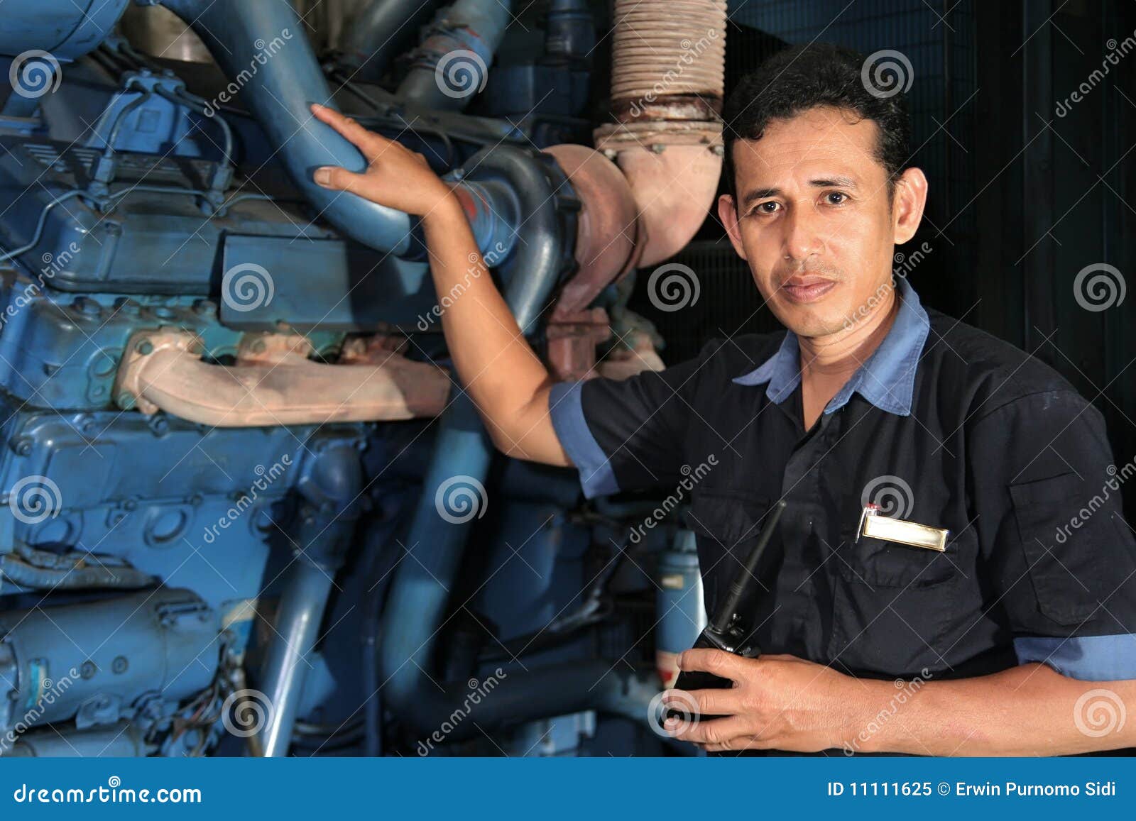 Engineering in Machine Room Stock Image - Image of talkie, handheld ...