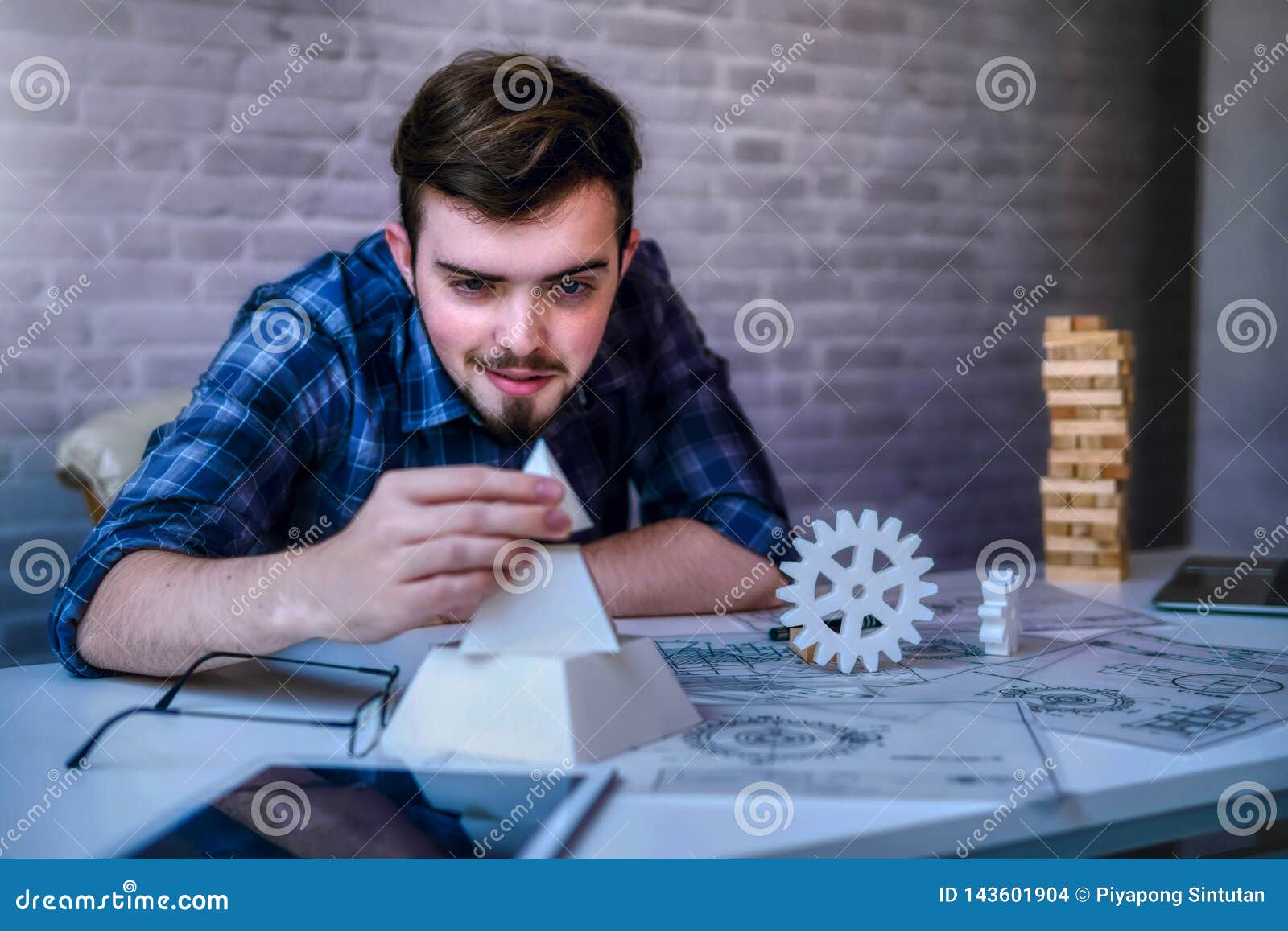 Engineering Man` S Hand Working with 3D Printer` S Components and ...