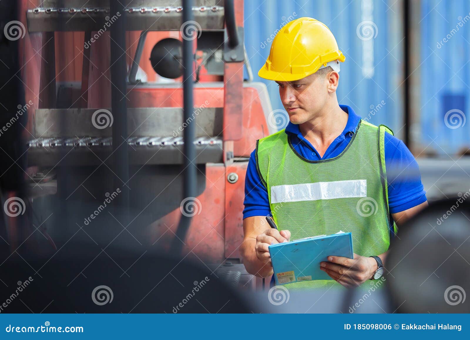 Engineering Man Wearing Uniform Safety Suit and Helmet Technician Pre ...