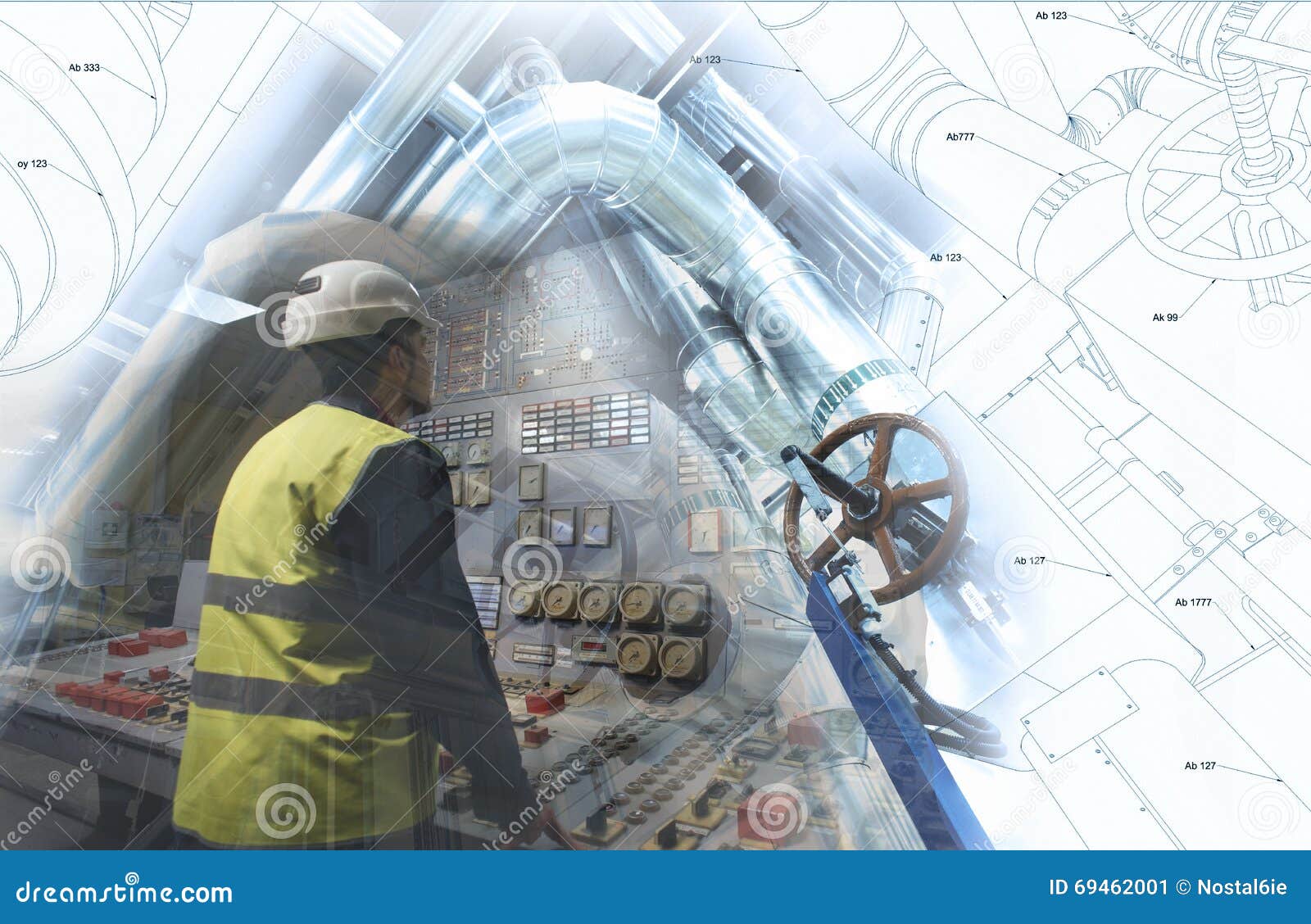 Engineering Man Working on Power Plant As Operator Stock Image - Image ...