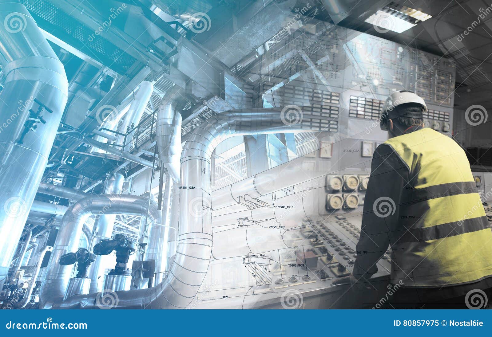 Engineering Man Working on Power Plant As Operator Stock Image - Image ...