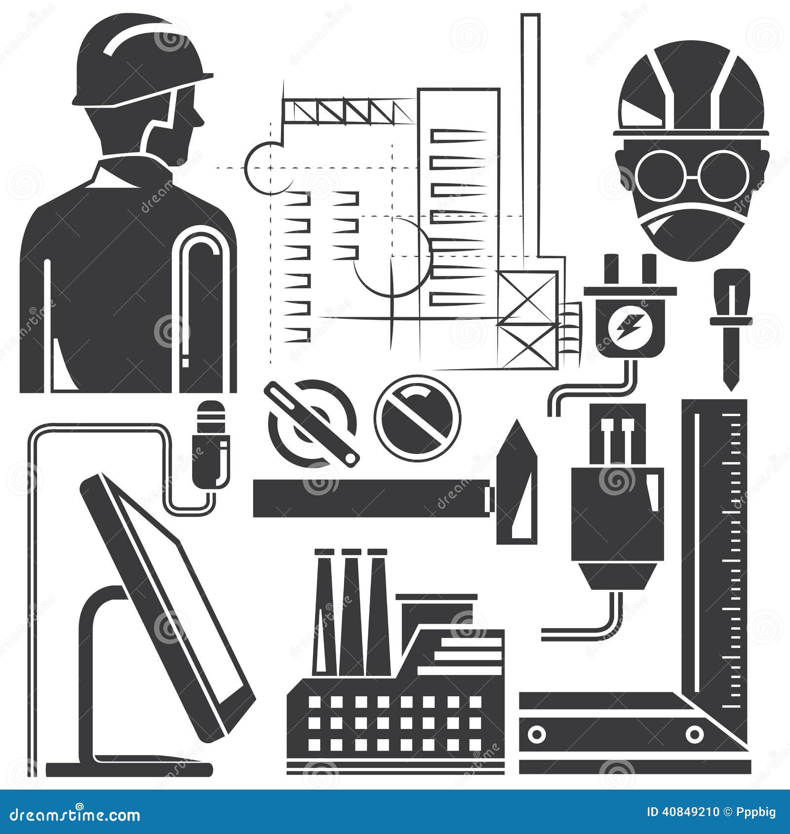 Engineering and Manufacturing Stock Illustration - Illustration of ...