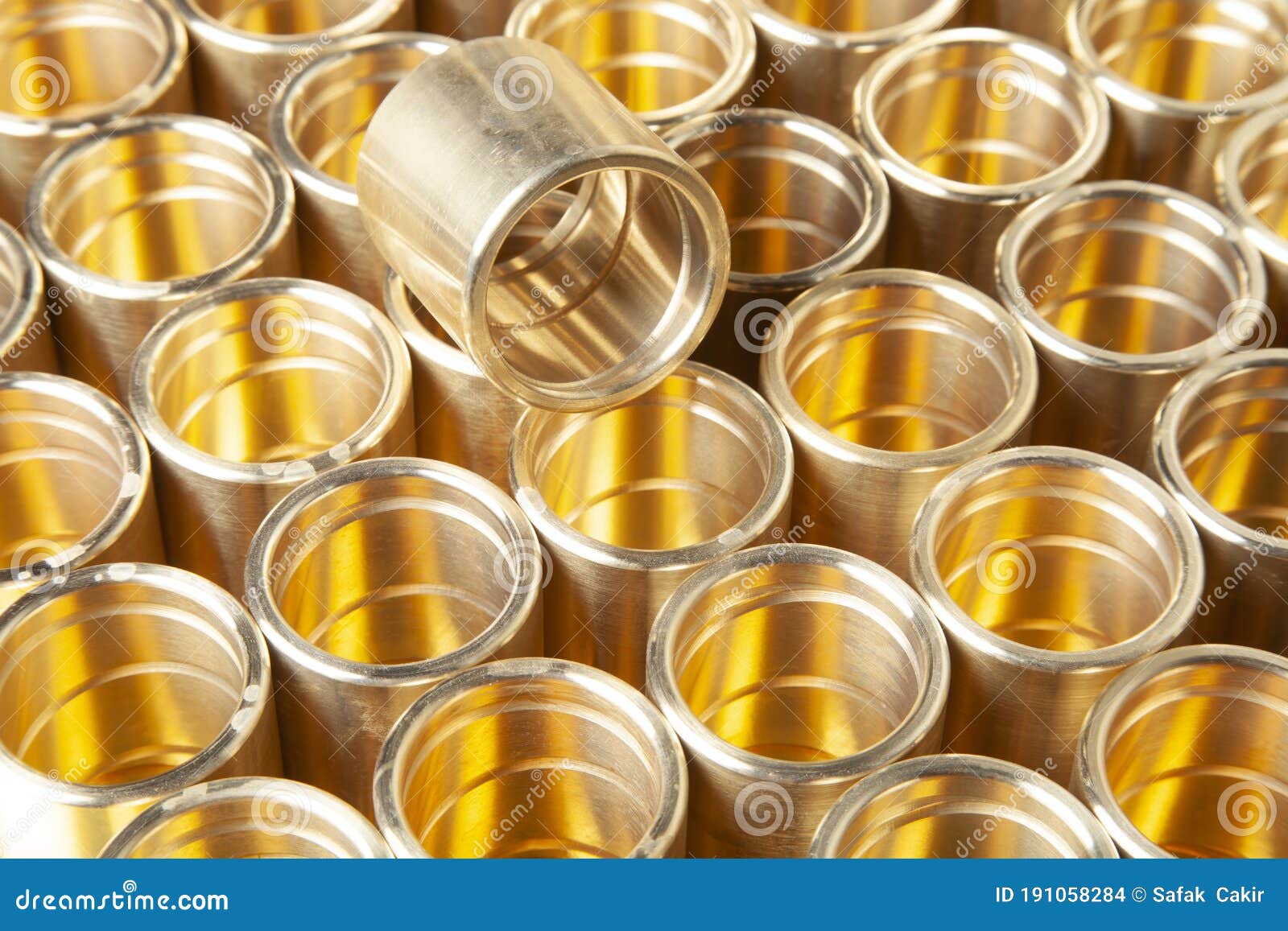 New brass cylinders stock photo. Image of metal, metallurgy - 191058284