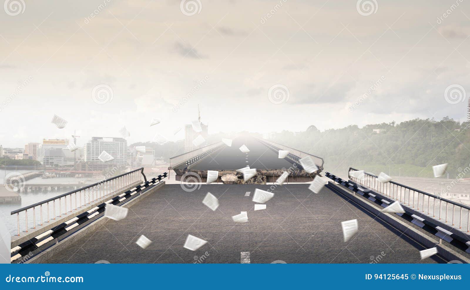 Engineering Mistake in Bridge. Mixed Media Stock Image - Image of ...