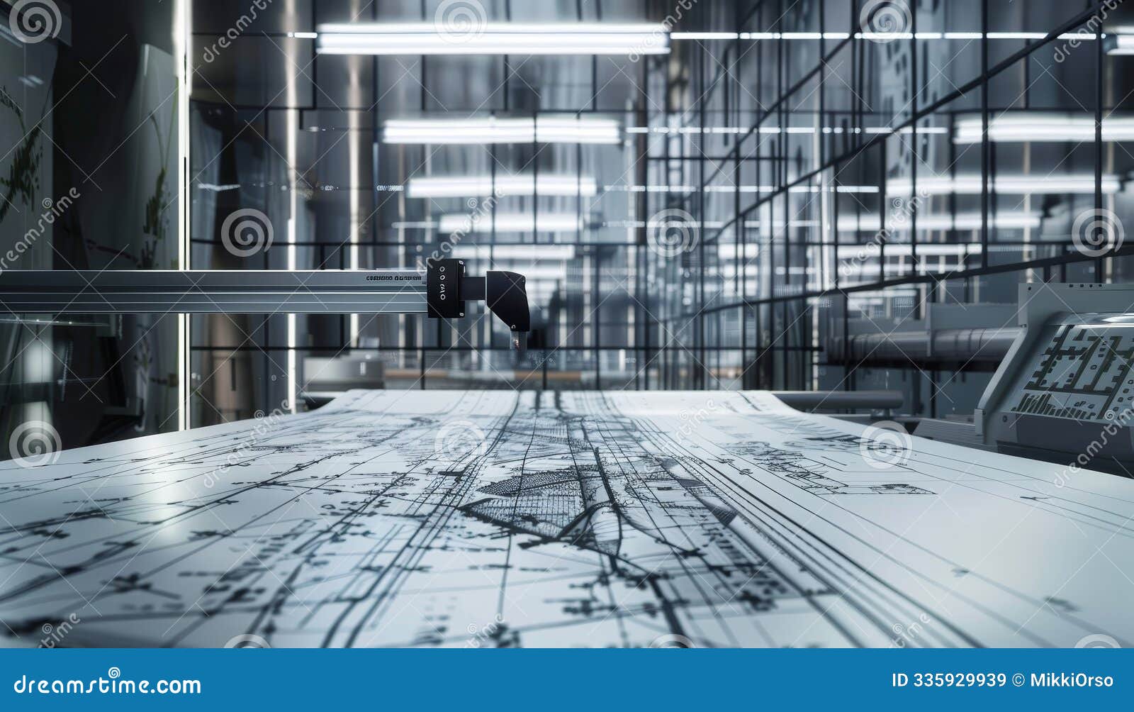 Engineering Office Using Large Format Plotter for Wide Design ...