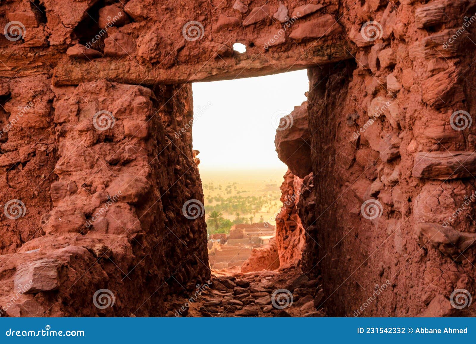Engineering and an Old Building Made of Mud and Stone Stock Photo ...