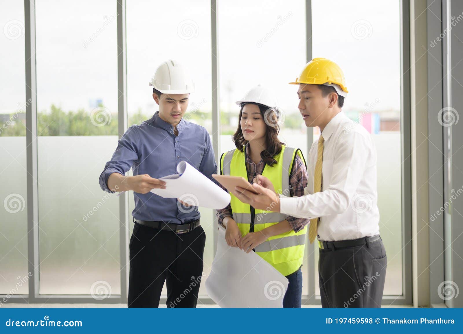 Engineering People are Analytics Construction Plans with Blueprint in ...