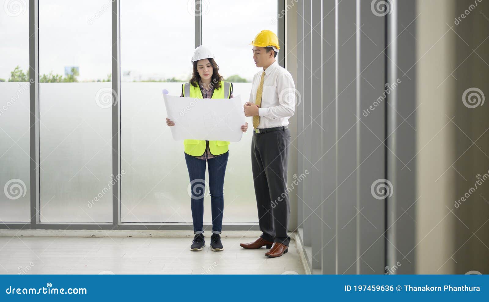 Engineering People are Analytics Construction Plans with Blueprint in ...