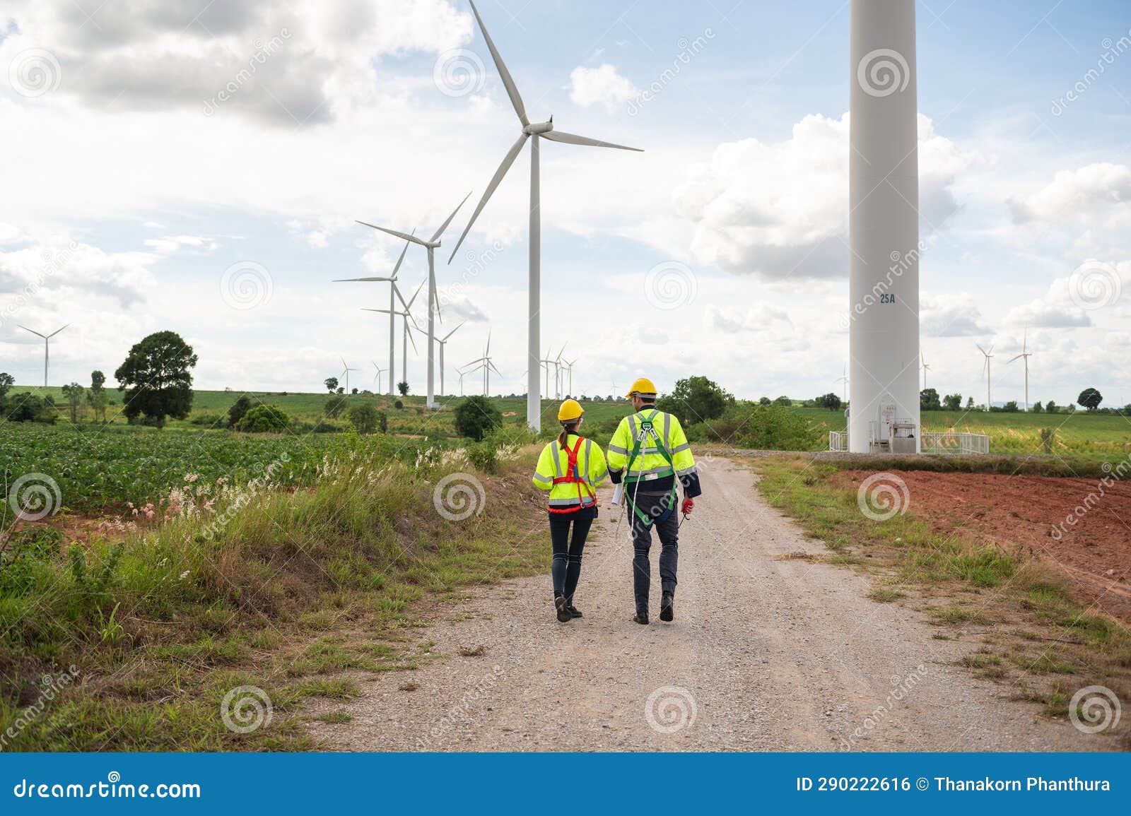 Engineering People are Meeting at Electrical Turbines Field ...